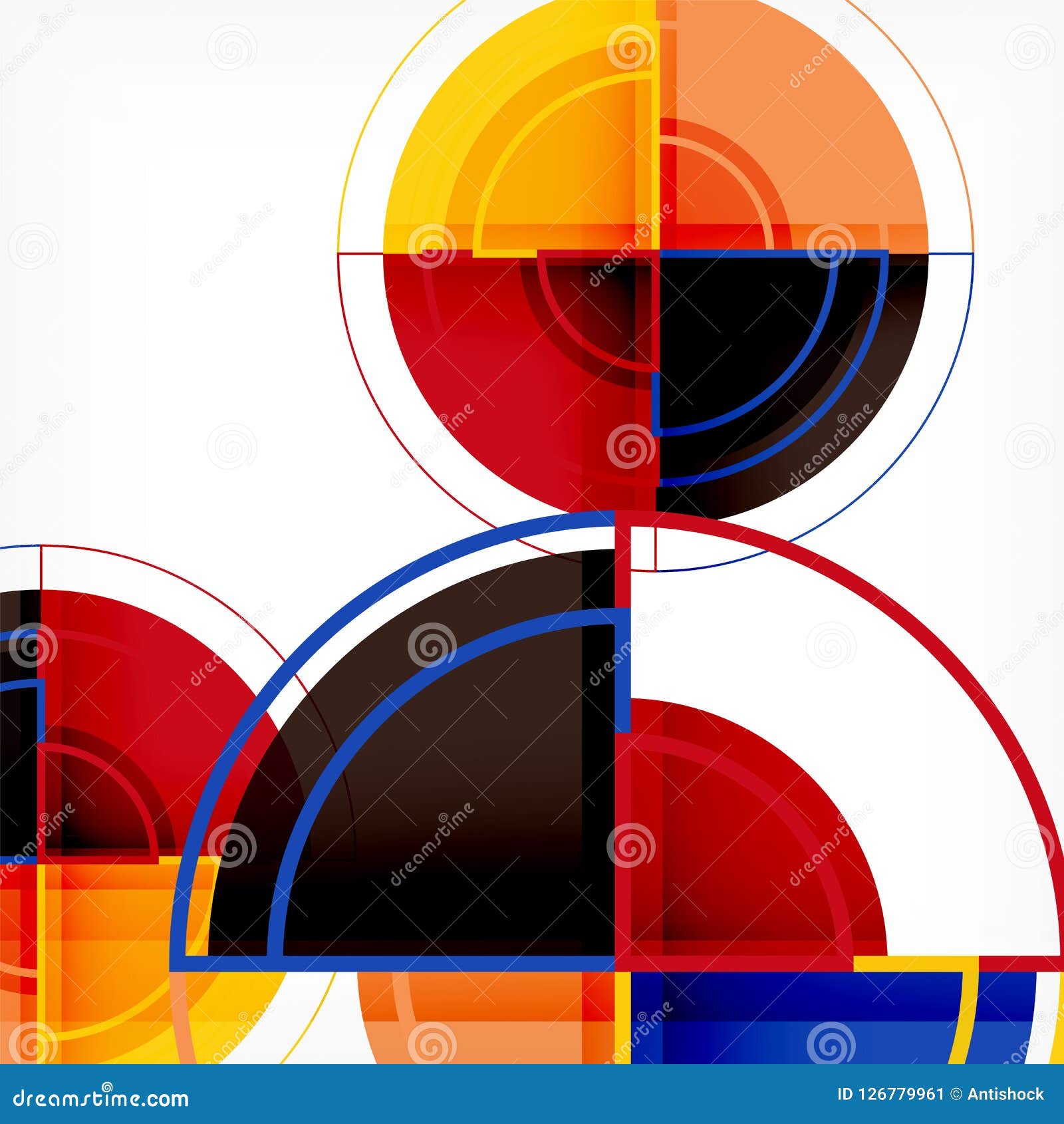 Creative Circles Geometric Abstract Background with 3d Effect Stock ...