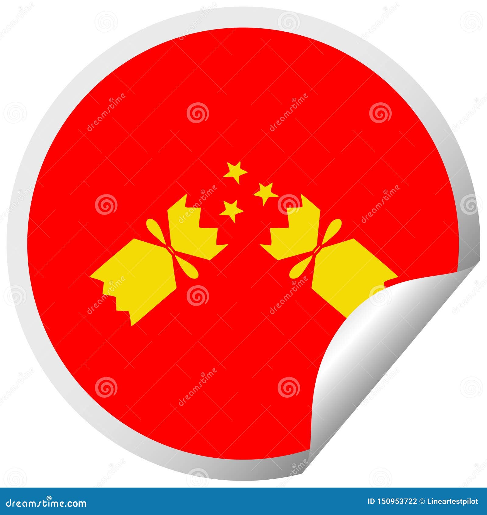 A Creative Circular Peeling Sticker Cartoon Christmas Cracker Stock ...