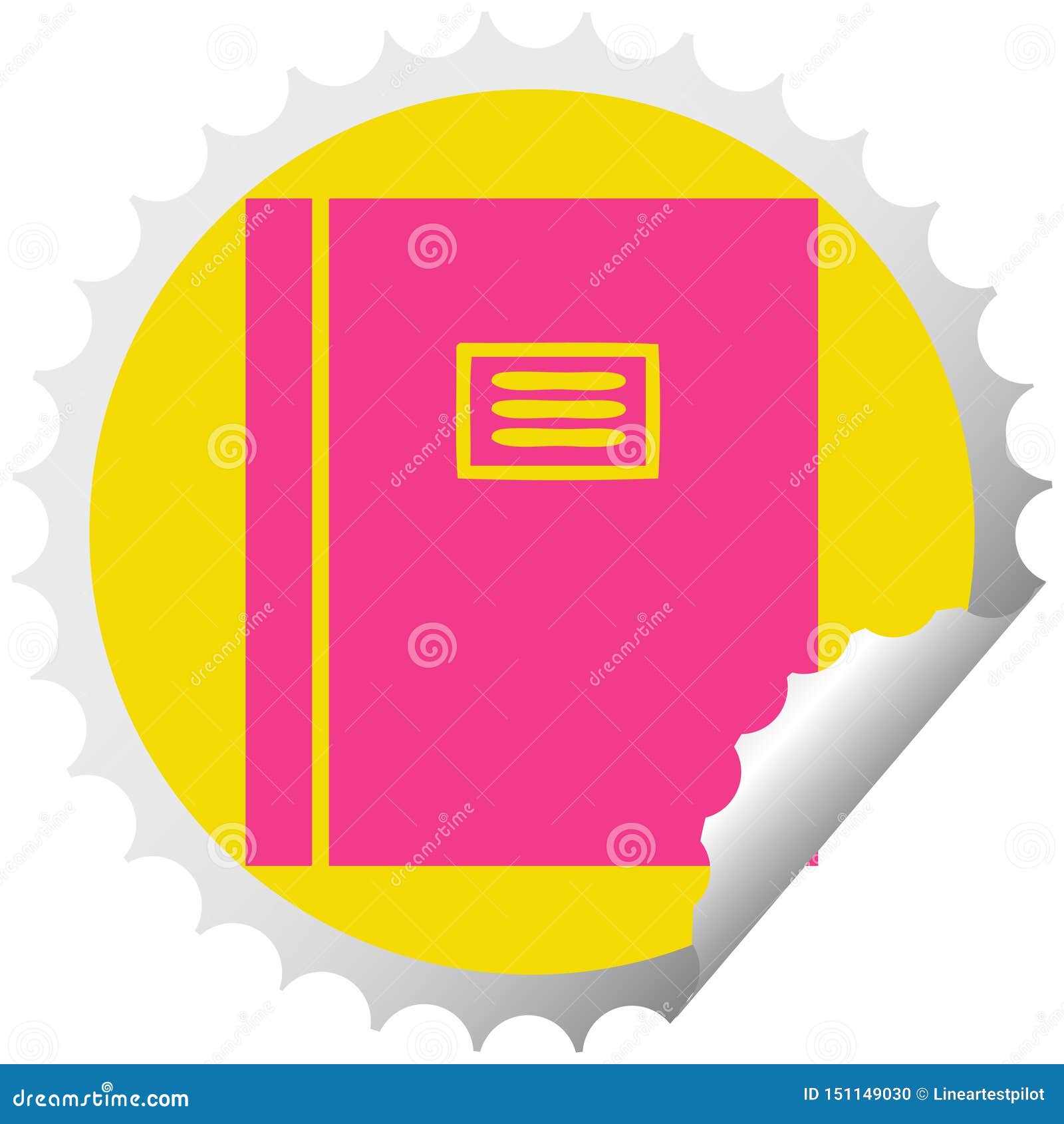 A Creative Circular Peeling Sticker Cartoon Journal Book Stock Vector ...