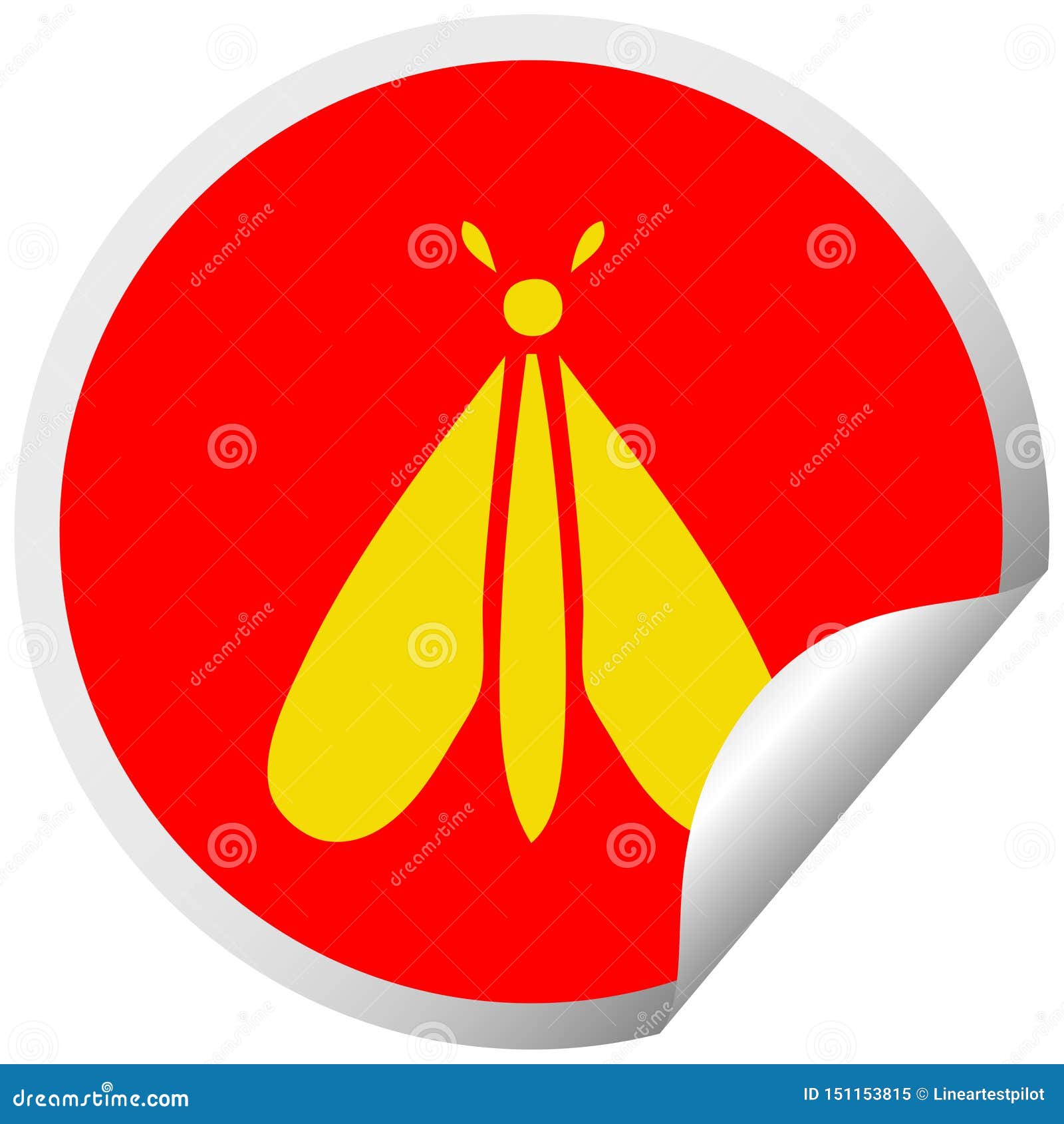 Cartoon Moth Bug Insect Cute Illustration Retro Freehand Free Hand ...