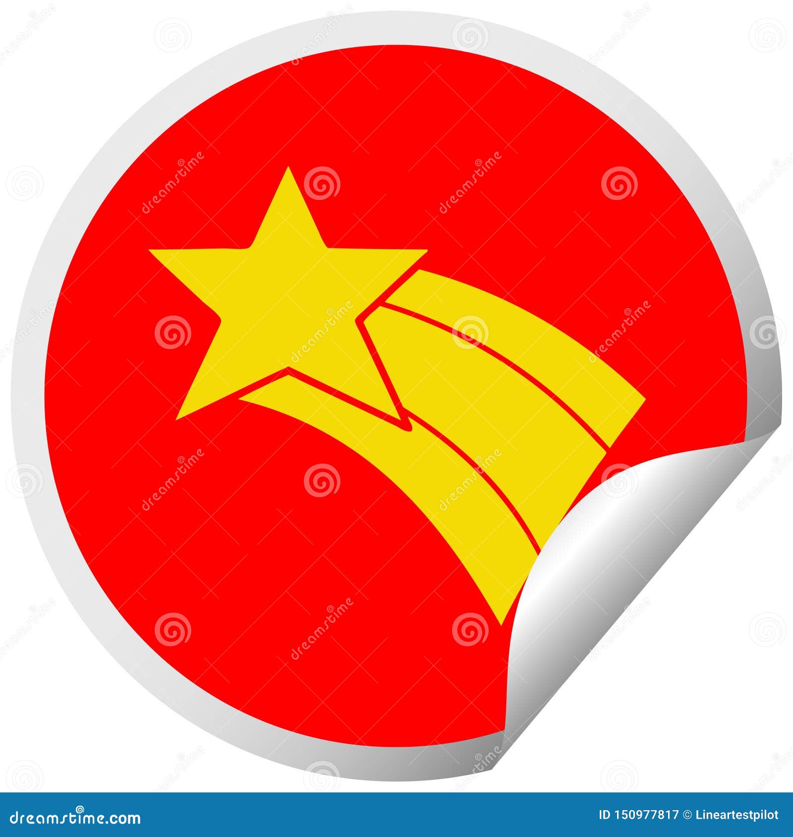 A Creative Circular Peeling Sticker Cartoon Shooting Rainbow Star Stock ...