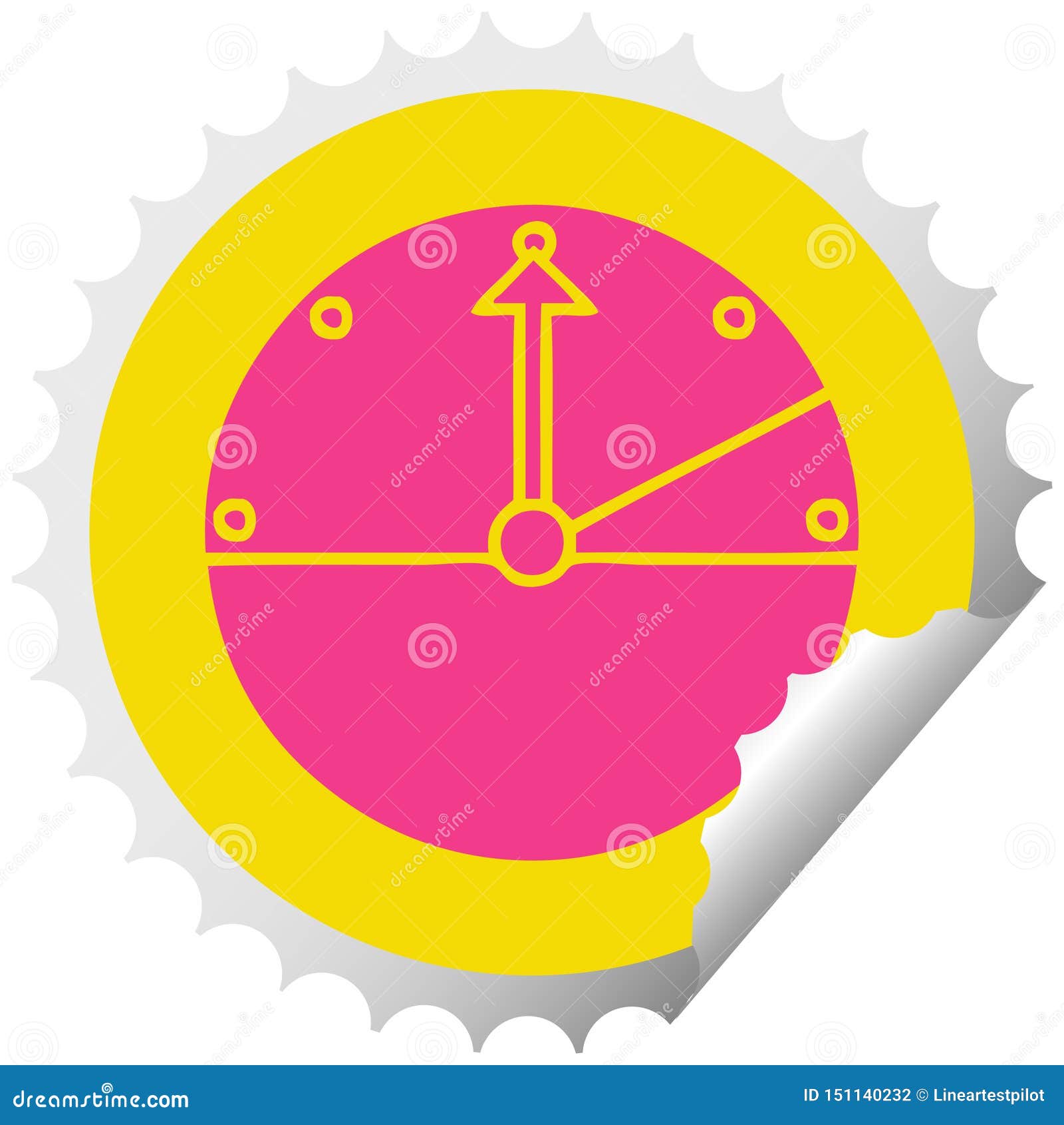 A Creative Circular Peeling Sticker Cartoon Speedometer Stock Vector ...