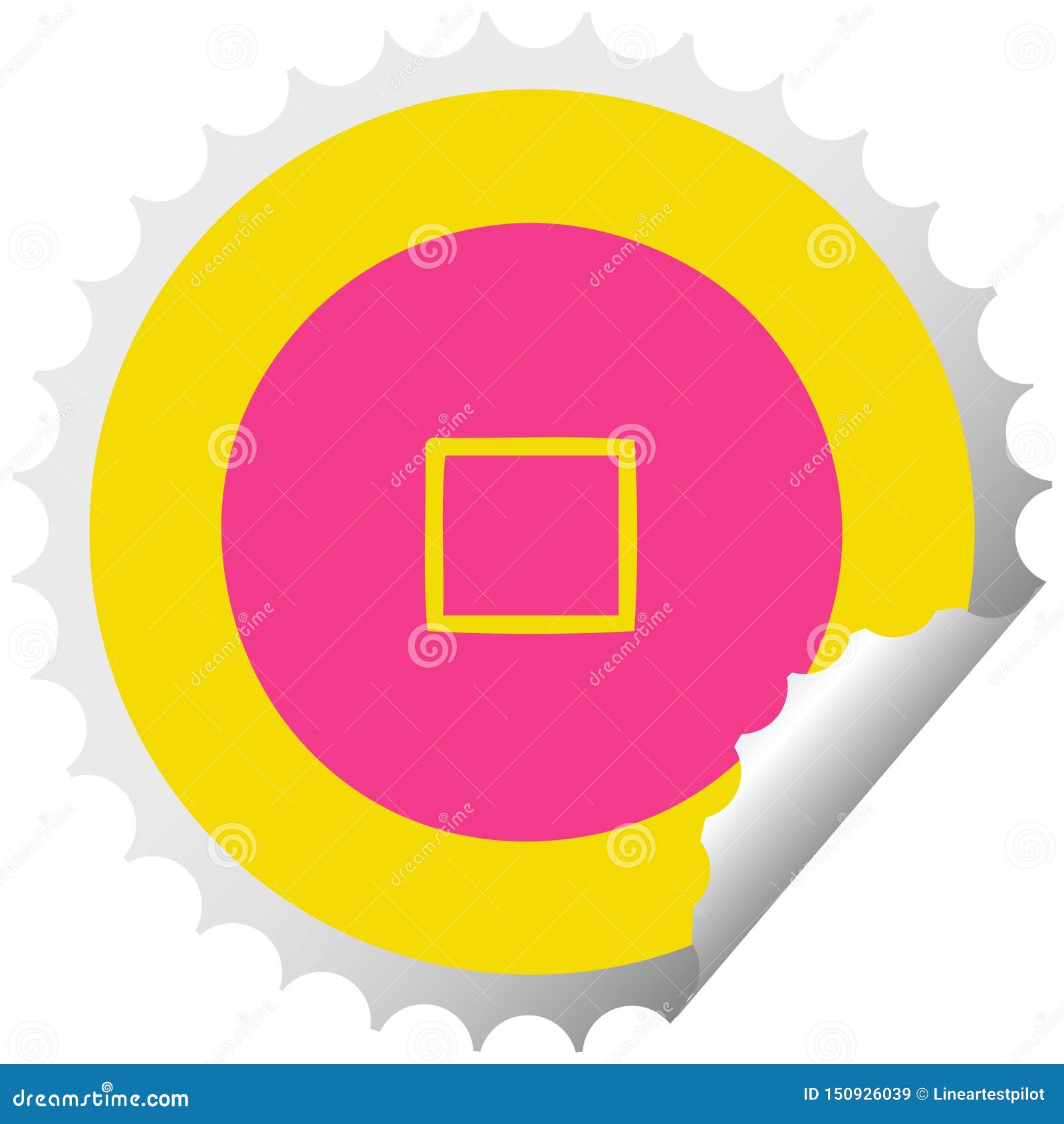 A Creative Circular Peeling Sticker Cartoon Stop Button Stock Vector ...