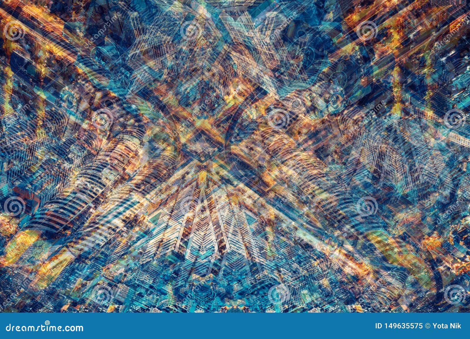 Creative City Art Abstract Downtown Background Stock Image - Image of ...