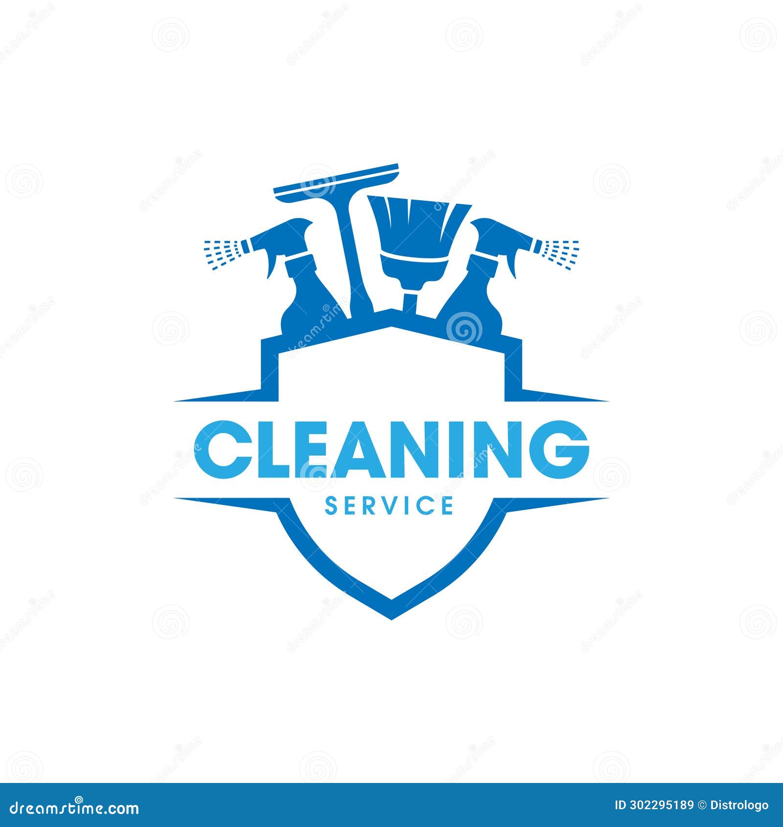 Creative Cleaning Service Logo Isolated on Shield Emblem Stock Vector ...