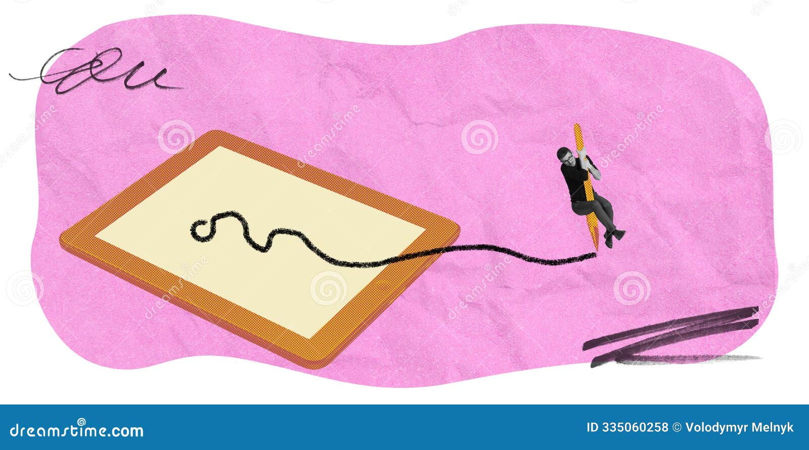 Creative Climb. Professional, Man Hanging Pen, Tracing Creative Ideas ...