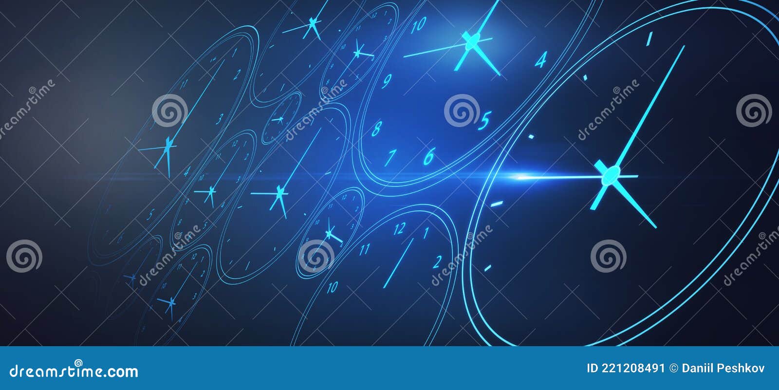 Creative Clock Background. Time Management Concept Stock Illustration ...