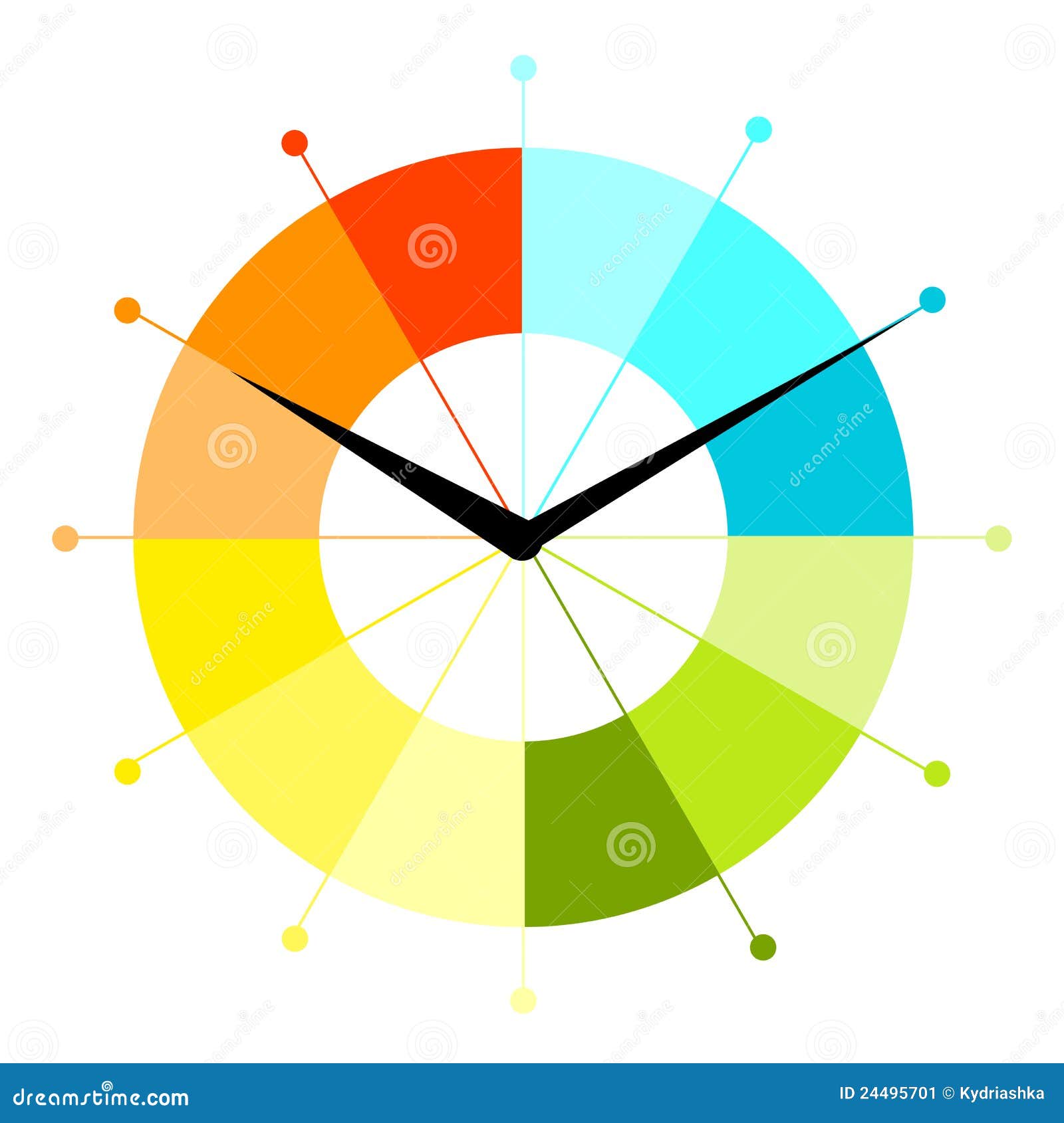 Clock Design. White Background. Time Concept, Vector Illustration ...