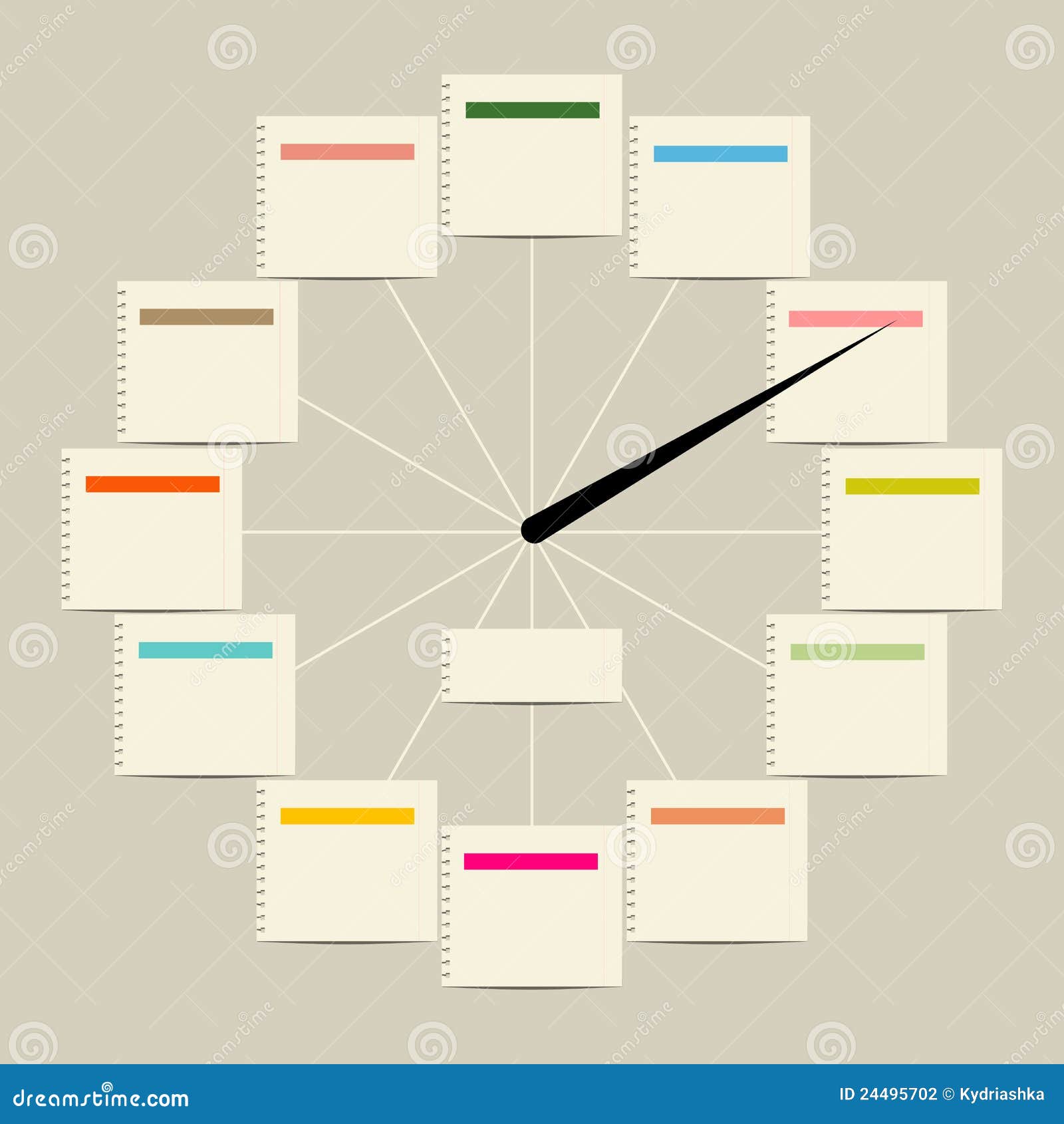 Creative Clock Design with Stickers for Your Text Stock Vector ...