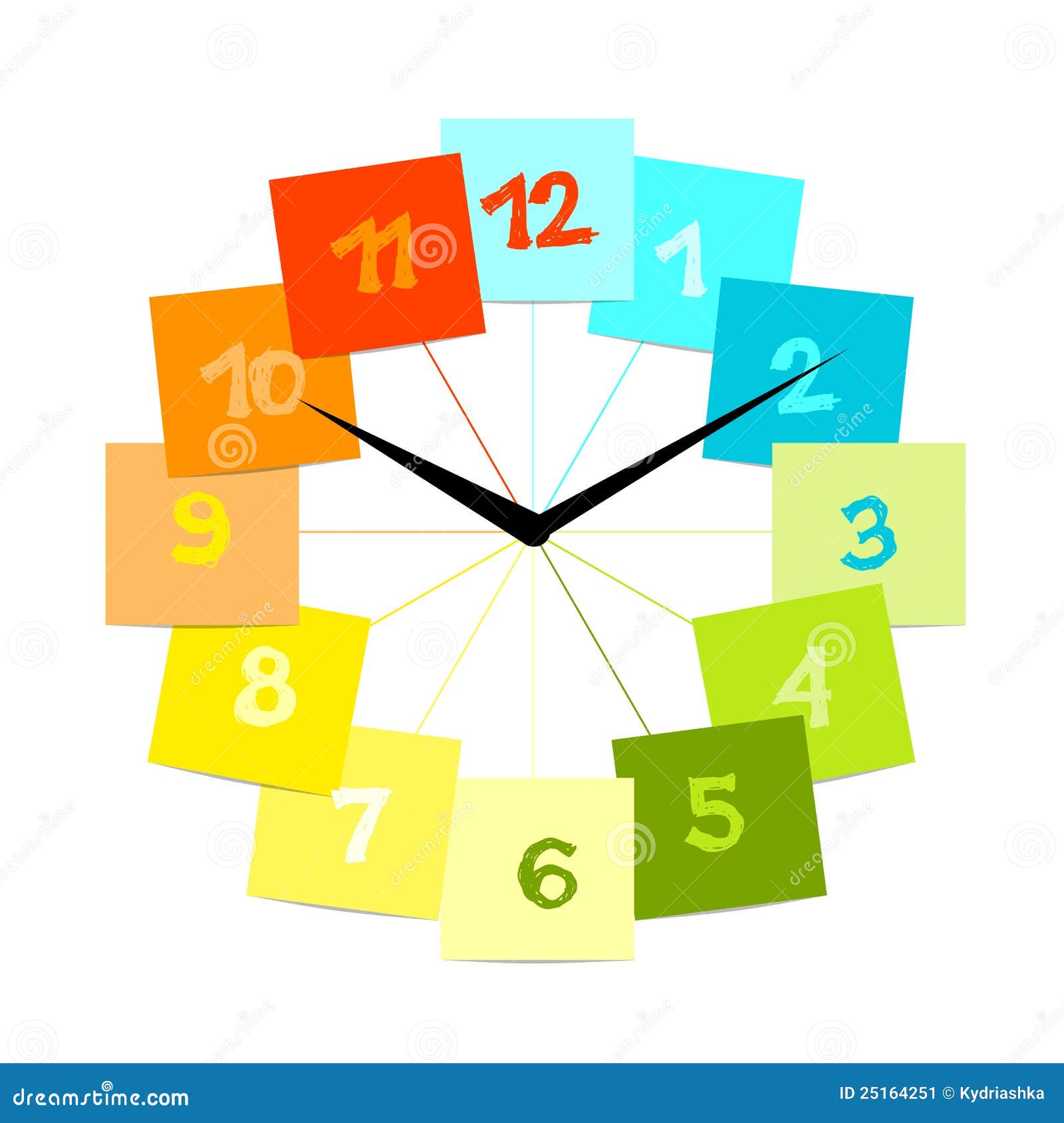 Clock Design. White Background. Time Concept, Vector Illustration ...