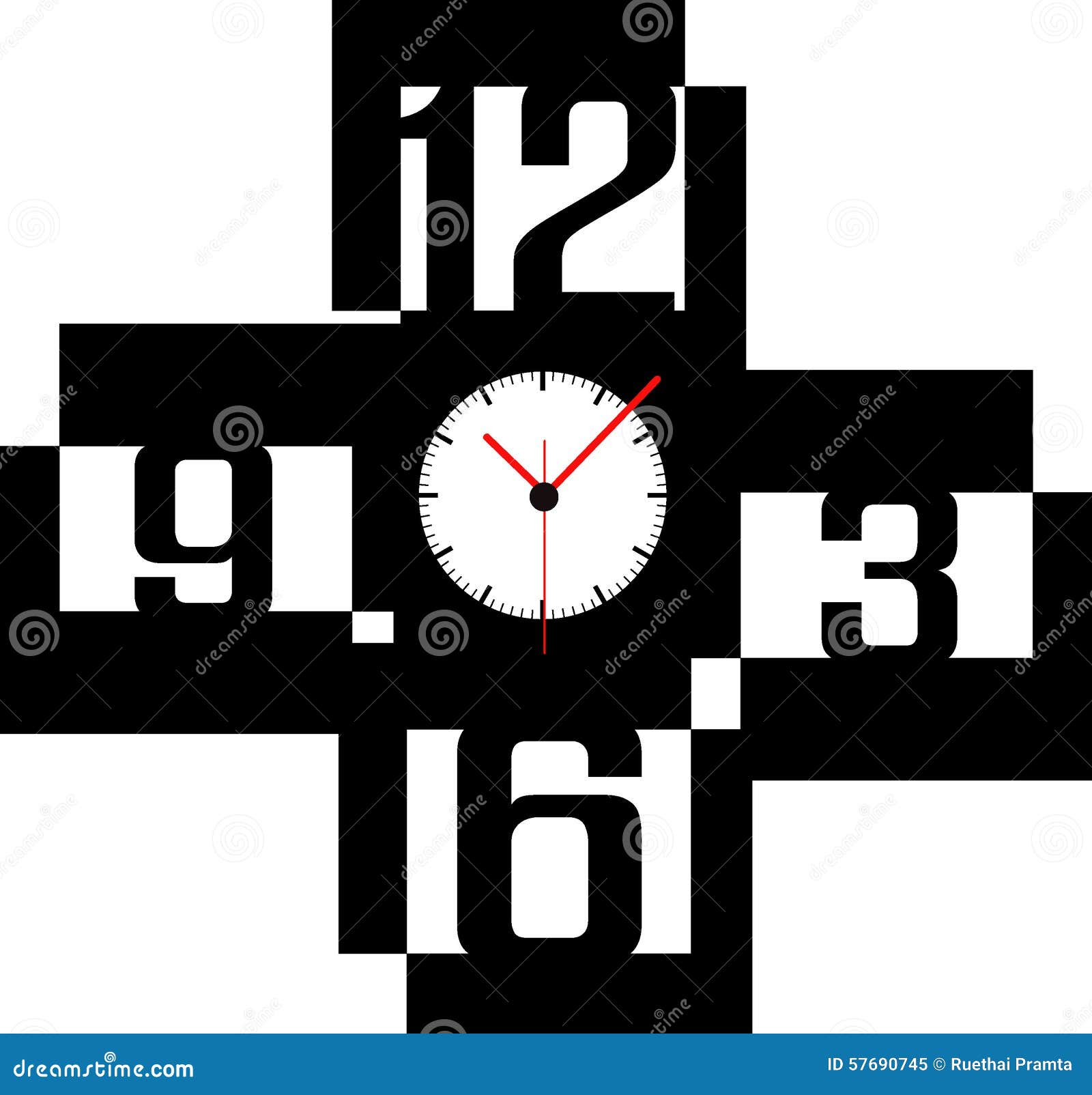 Creative Clock Face Design. Stock Vector - Illustration of hour, ideas ...