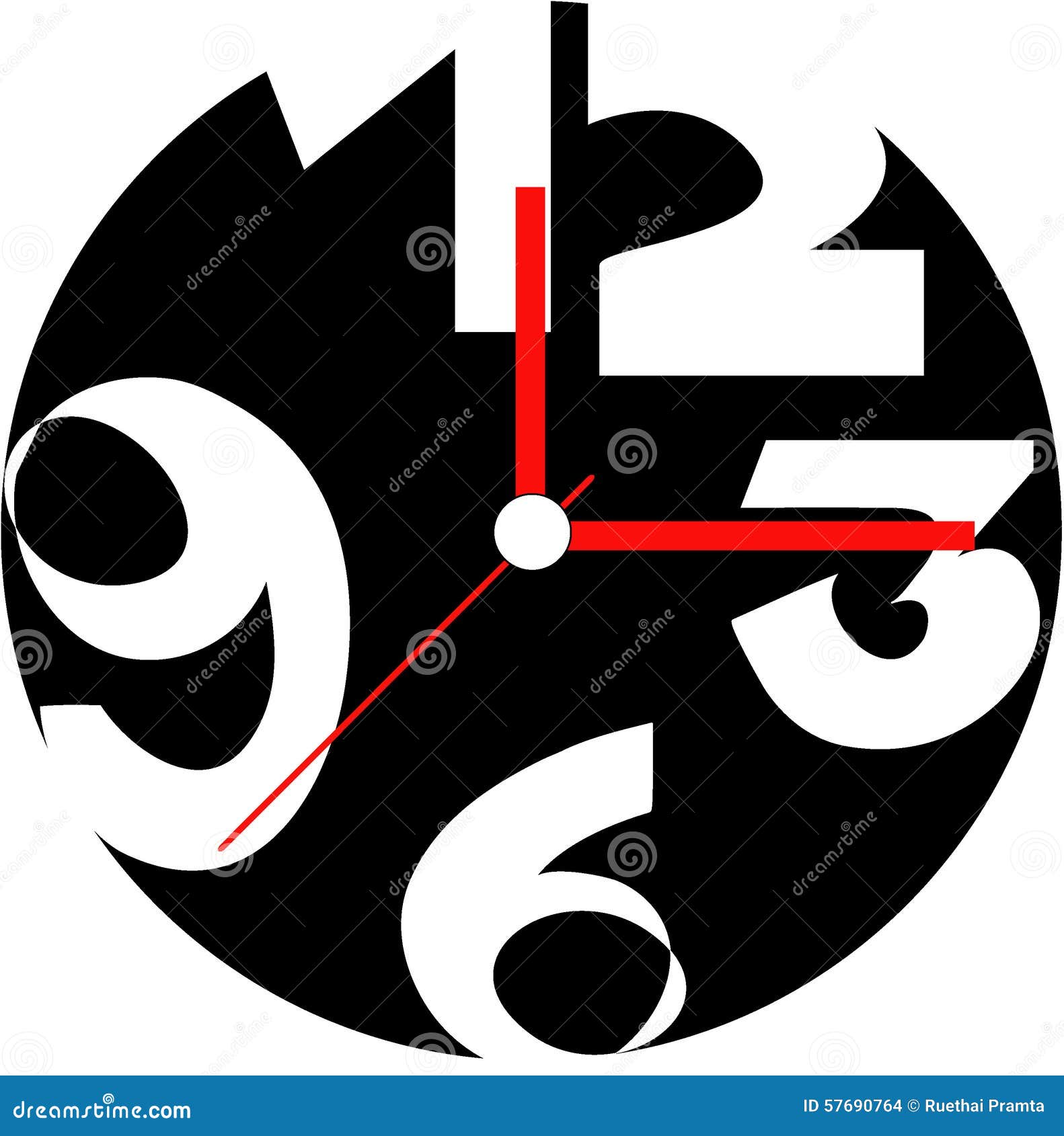 Creative Clock Face Design. Stock Vector - Illustration of interval ...