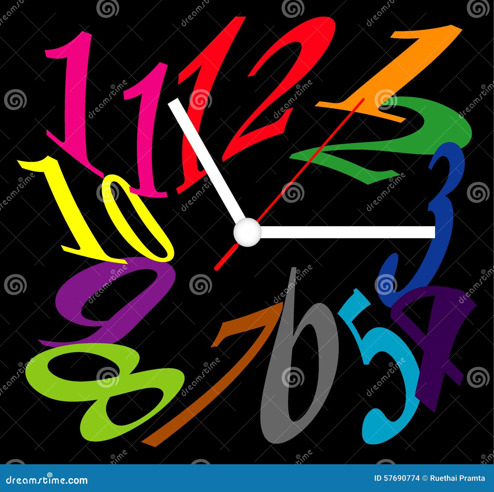 Creative Clock Face Design. Stock Vector - Illustration of hour, circle ...