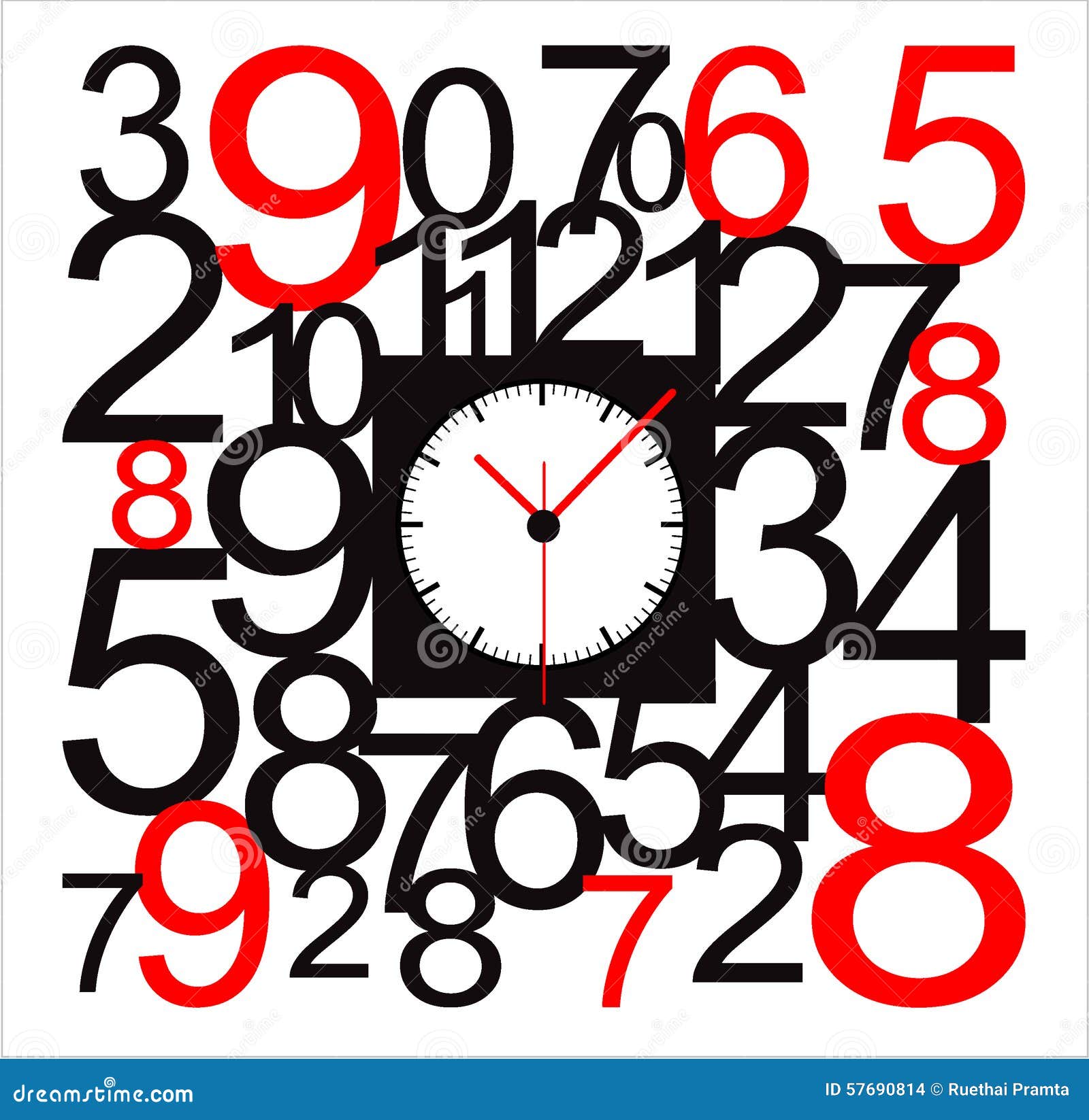 Creative Clock Face Design. Stock Vector - Illustration of decoration ...