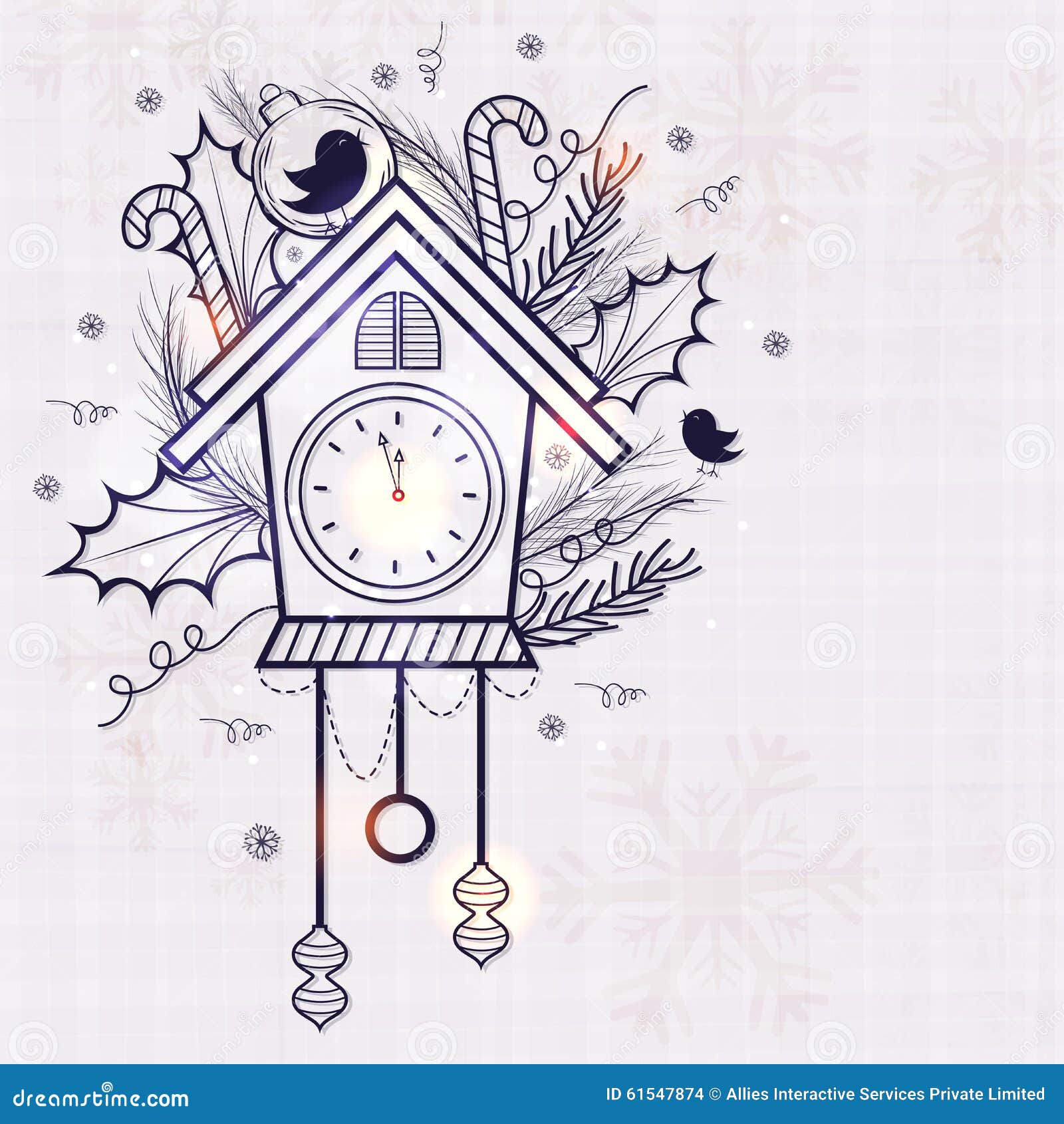 Creative Clock for New Year Celebration. Stock Illustration ...