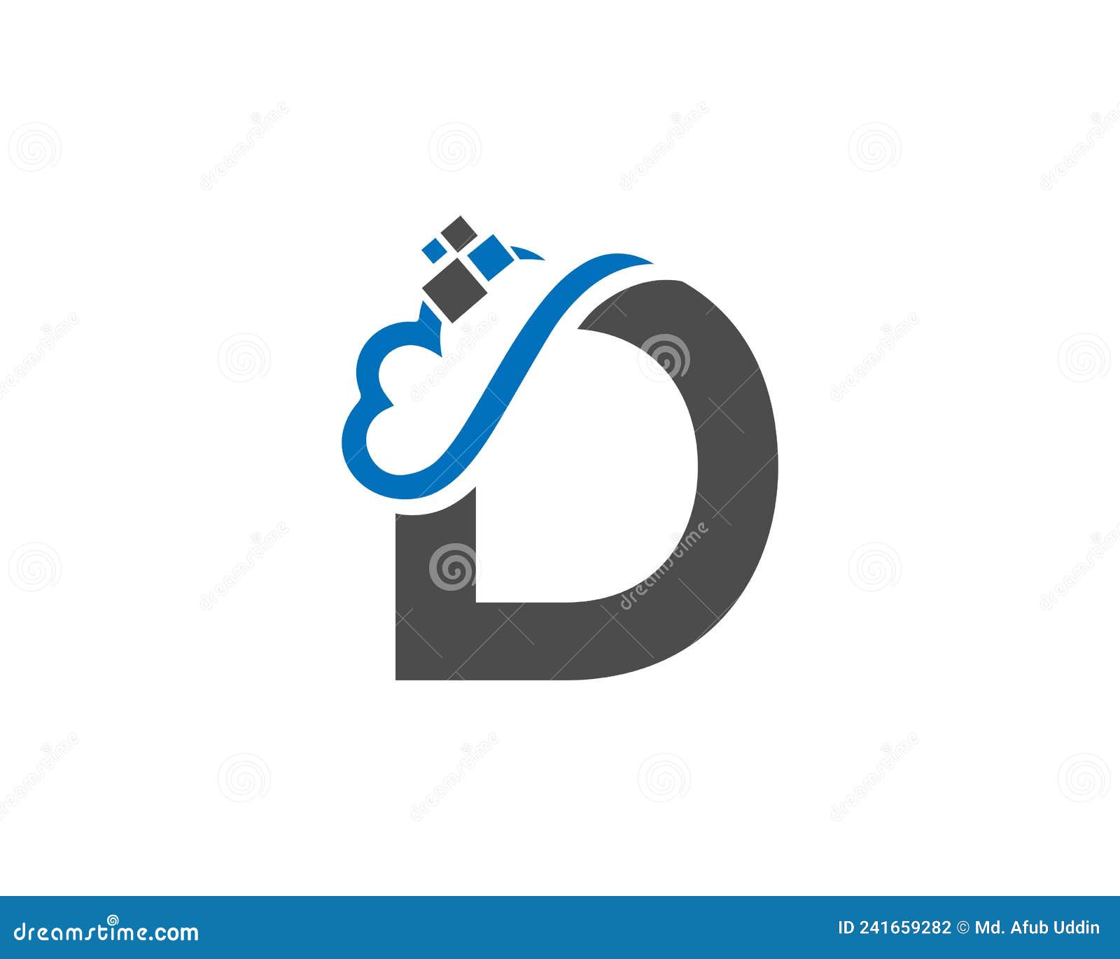 Creative Cloud Digital D Letter Logo Design Stock Vector - Illustration ...