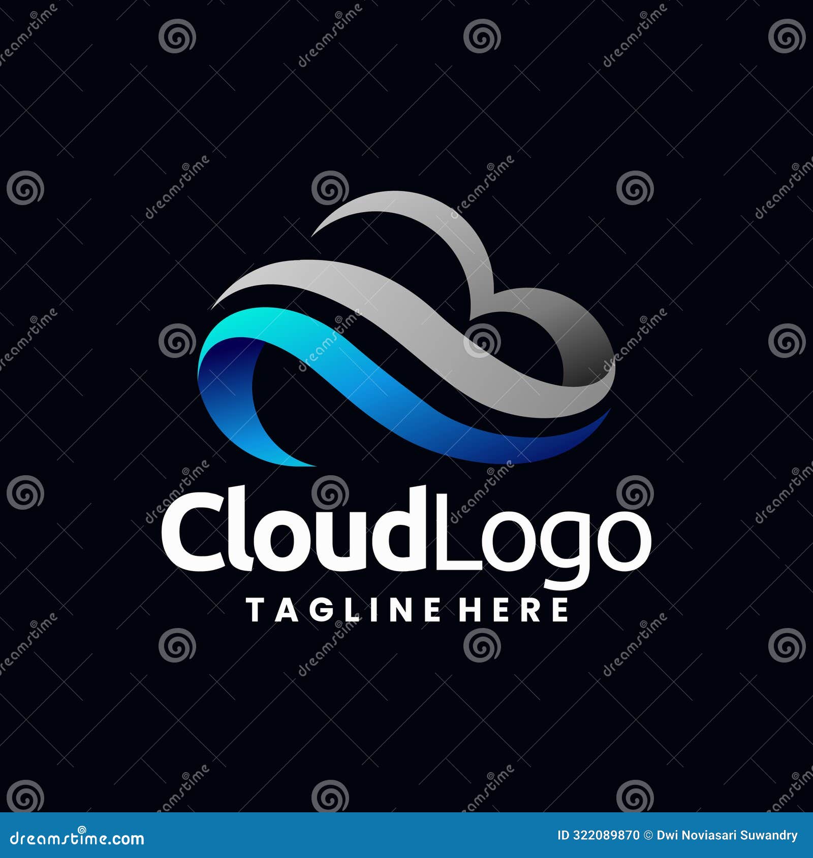 Gradient Cloud Logo Template, Cloud Logo Stock Vector - Illustration of download, signs: 322089870