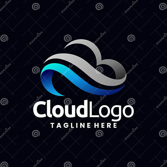 Gradient Cloud Logo Template, Cloud Logo Stock Vector - Illustration of download, signs: 322089870