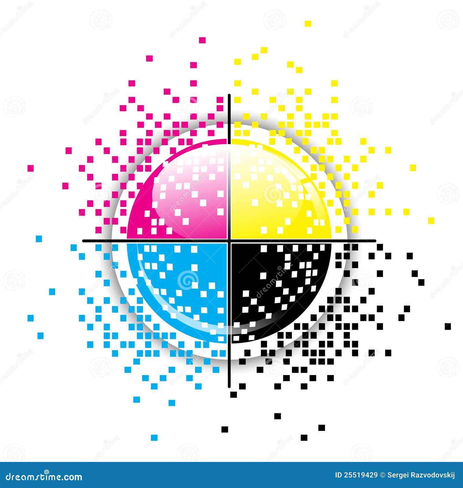 CMYK Design With Brushes Vector Illustration | CartoonDealer.com #28474852
