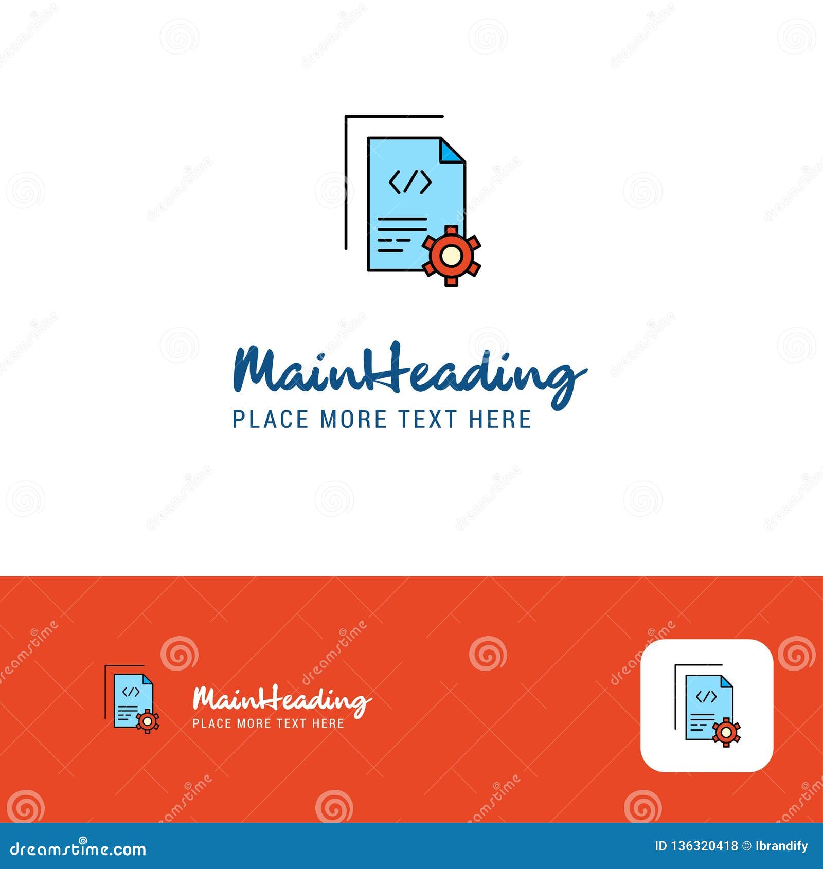 Creative Coding Logo Design. Flat Color Logo Place for Tagline Stock ...