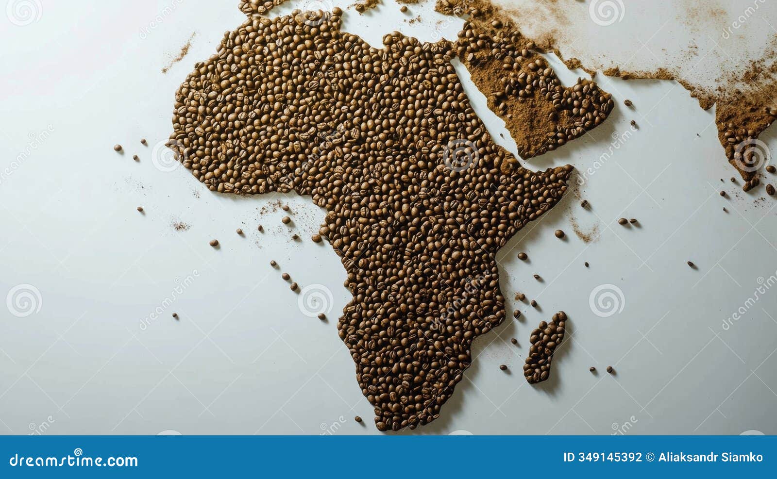 Creative Coffee Beans Art Forming Map of Africa for Visual Impact Stock ...