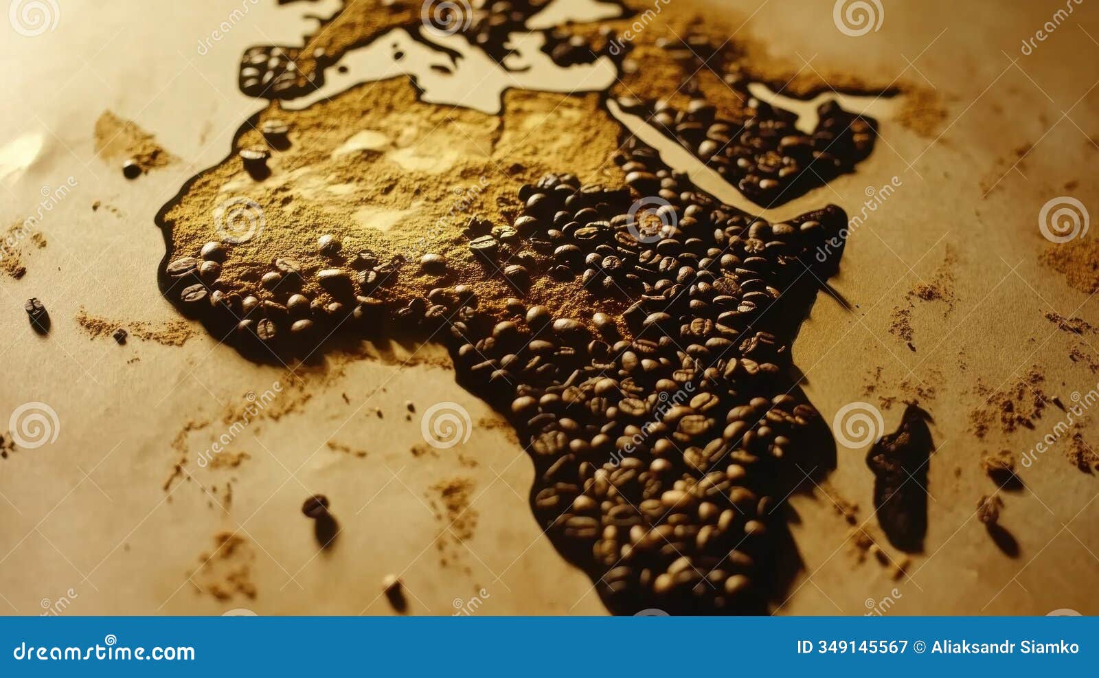 Creative Coffee Beans Art Forming Map of Africa for Visual Impact Stock ...