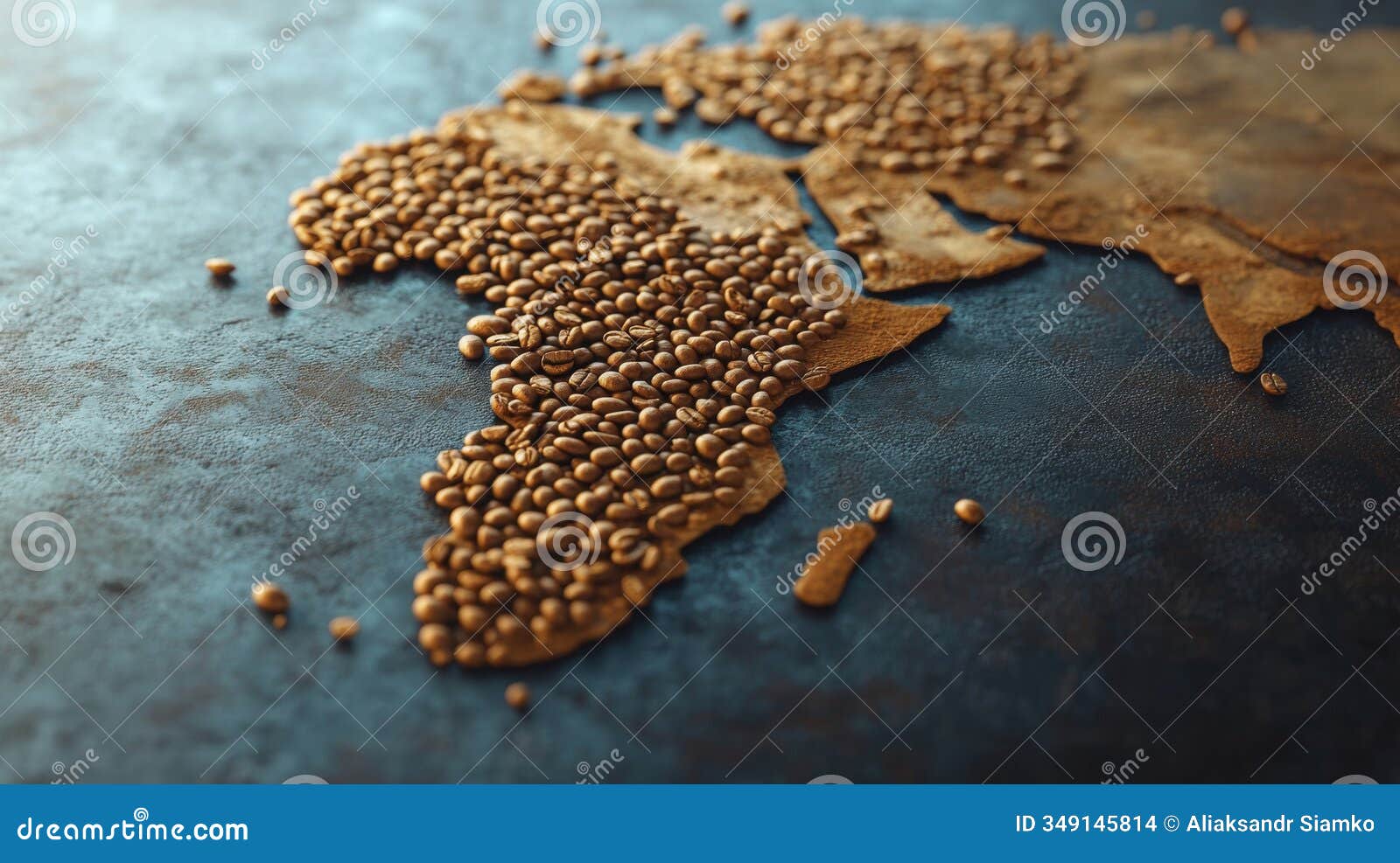 Creative Coffee Beans Art Forming Map of Africa for Visual Impact Stock ...