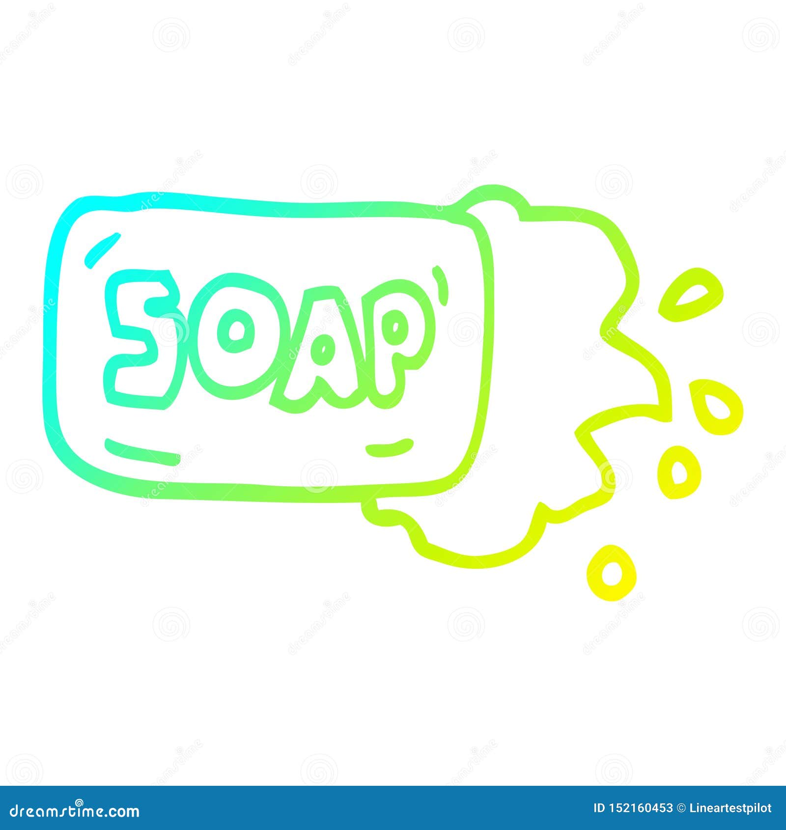 A Creative Cold Gradient Line Drawing Cartoon Bar of Soap Stock Vector ...