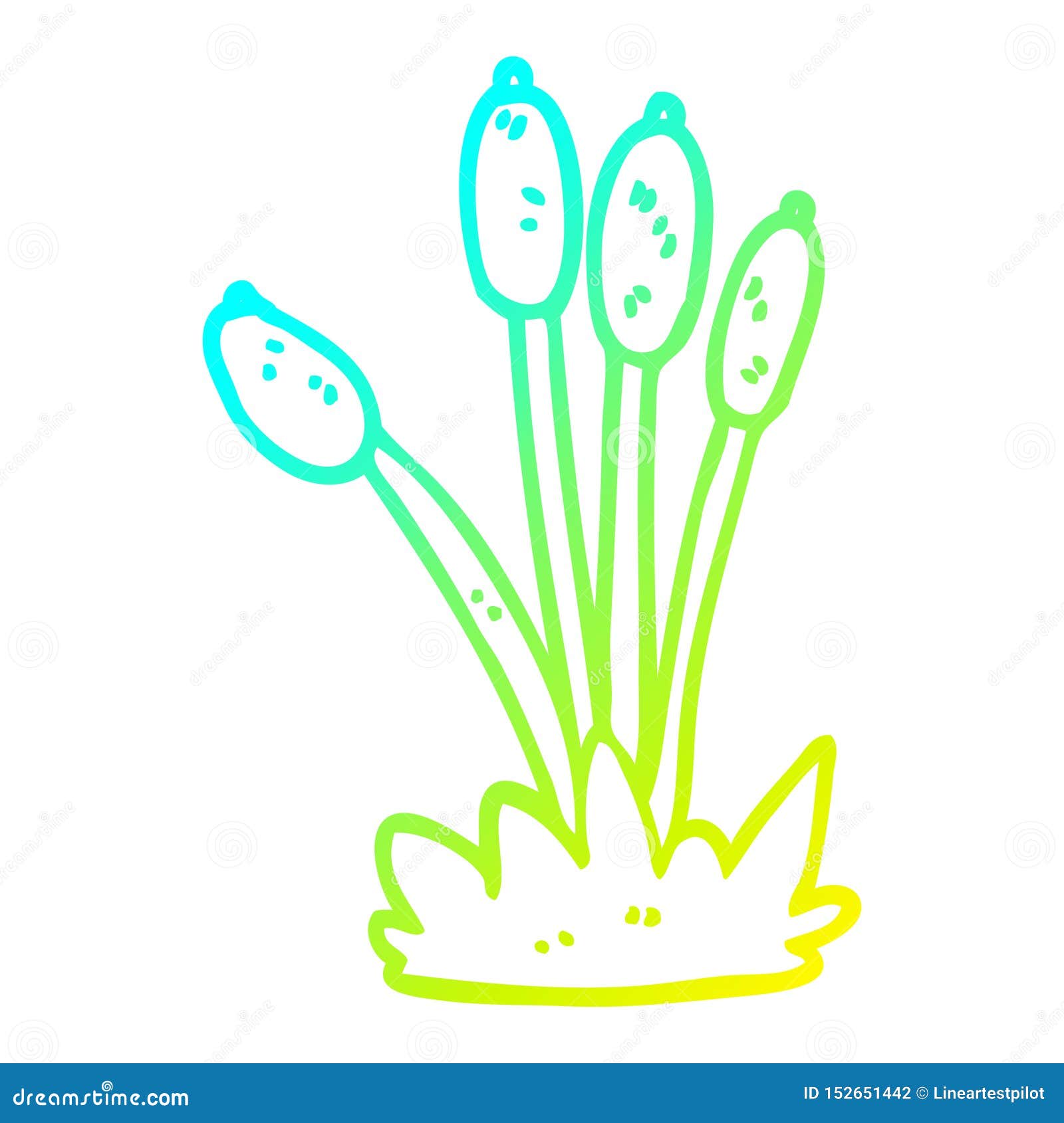 A Creative Cold Gradient Line Drawing Cartoon Bed of Reeds Stock Vector ...