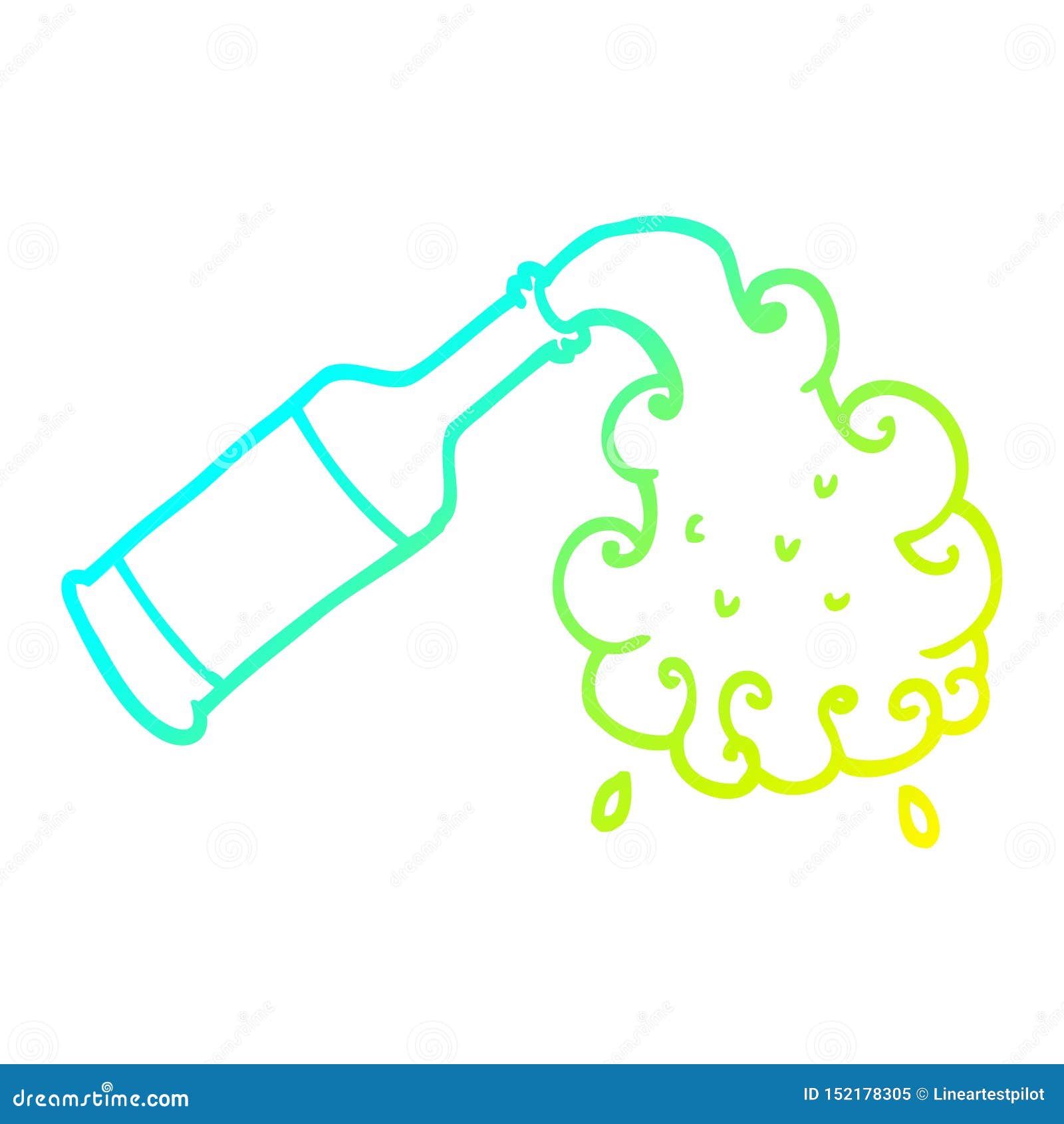 A Creative Cold Gradient Line Drawing Cartoon Beer Pouring Stock Vector ...