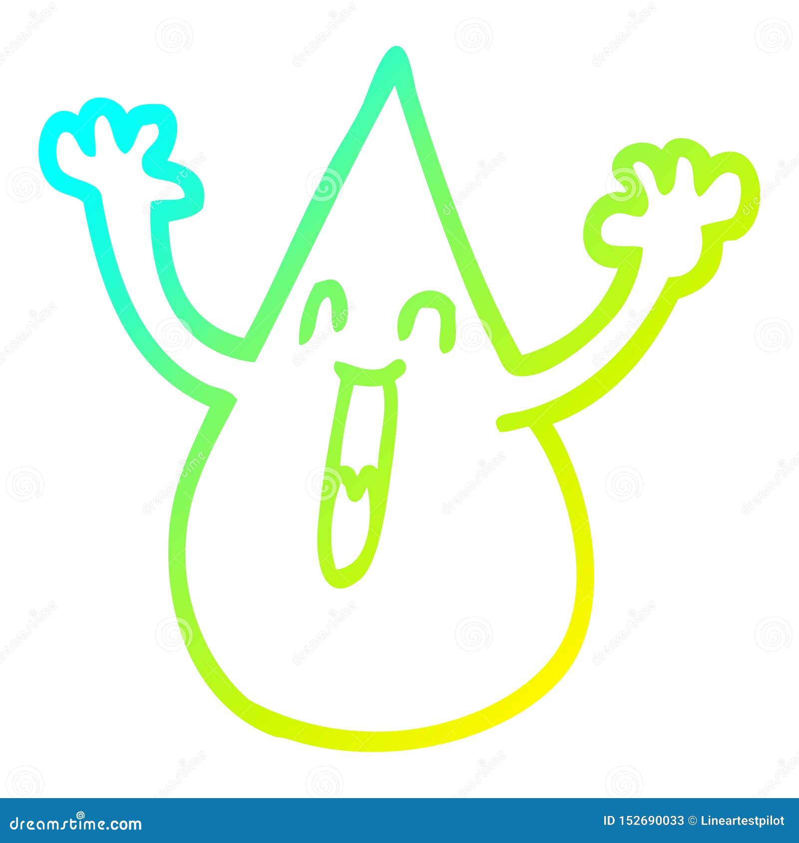 A Creative Cold Gradient Line Drawing Cartoon Blood Droplet Stock ...