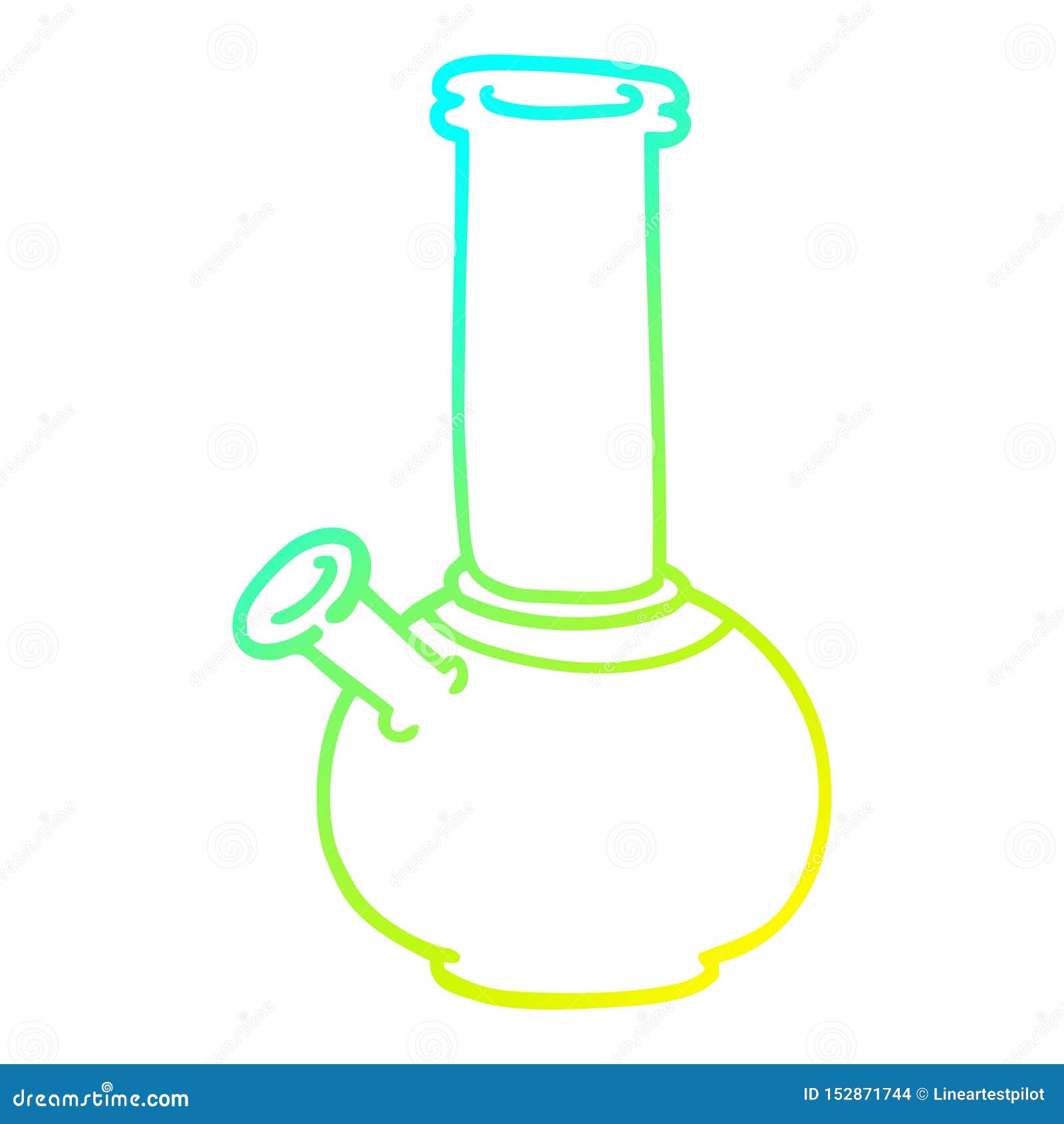 A Creative Cold Gradient Line Drawing Cartoon Bong Stock Vector ...