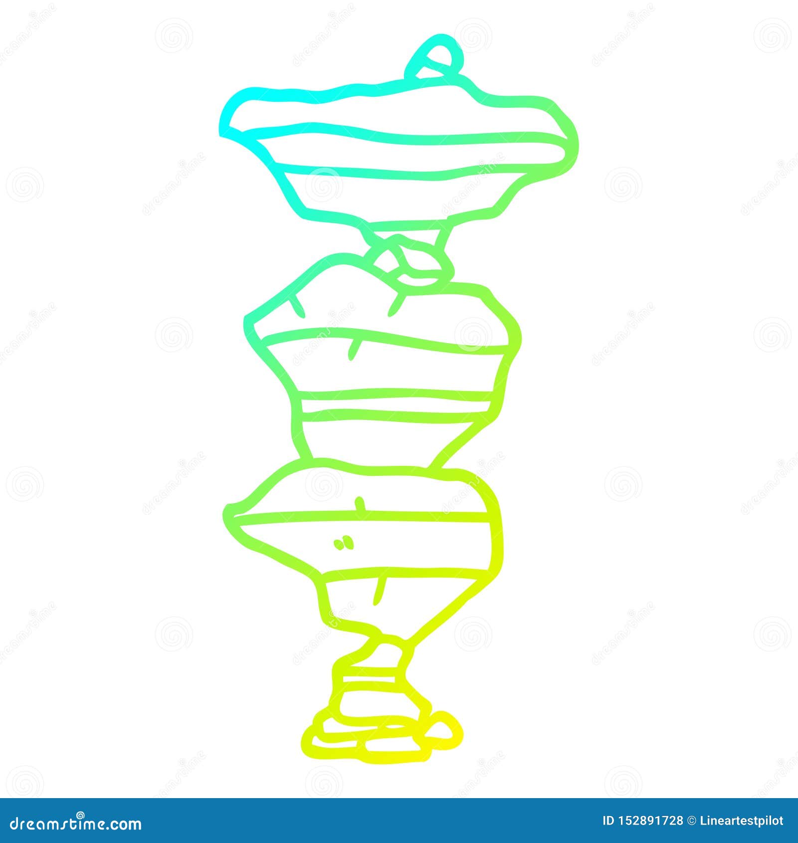 A Creative Cold Gradient Line Drawing Cartoon Boulders Stock Vector ...