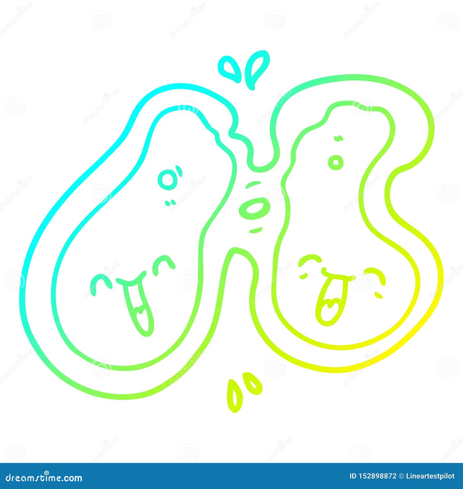 A Creative Cold Gradient Line Drawing Cartoon Cell Dividing Stock ...