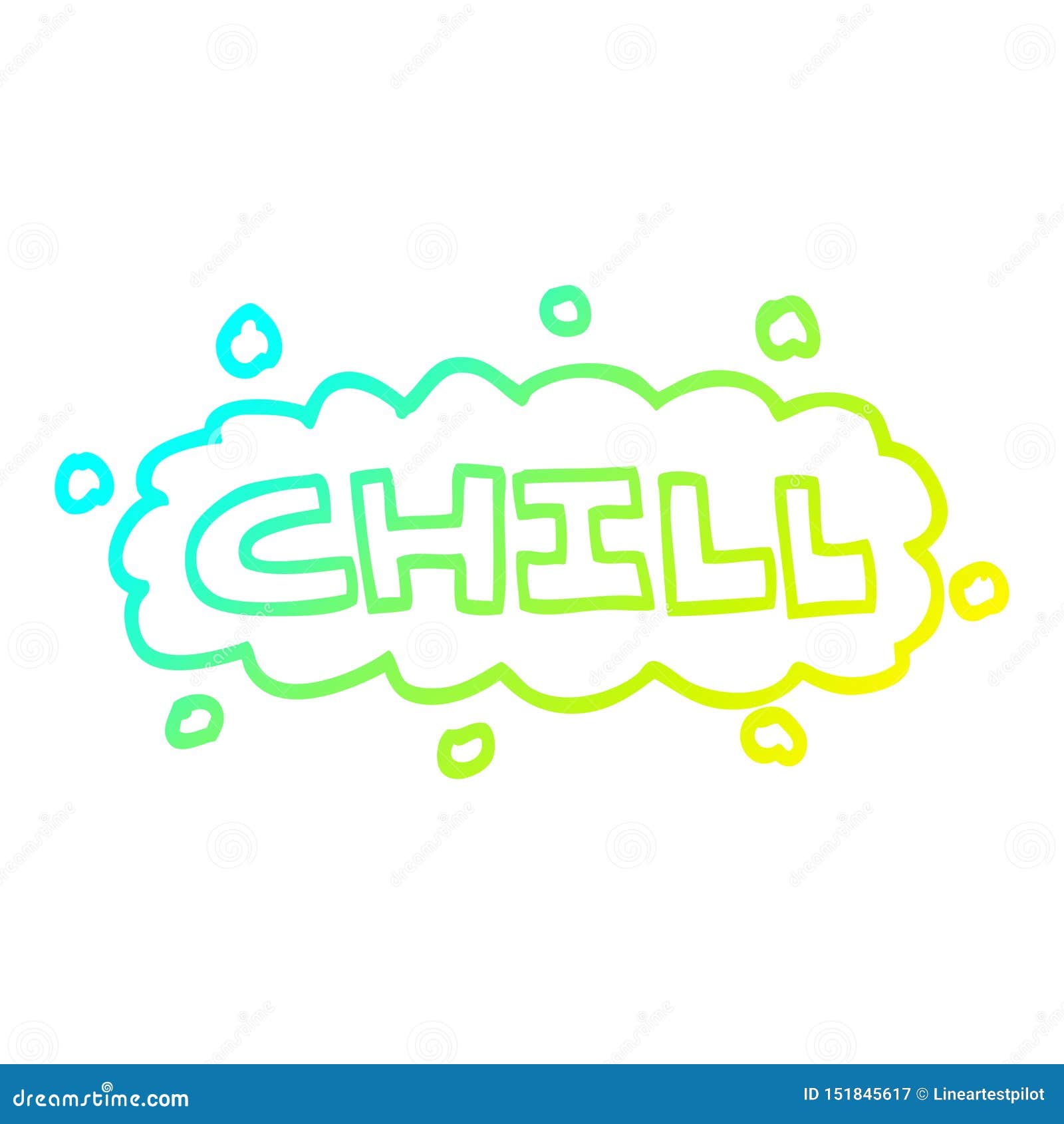 A Creative Cold Gradient Line Drawing Cartoon Chill Symbol Stock Vector ...