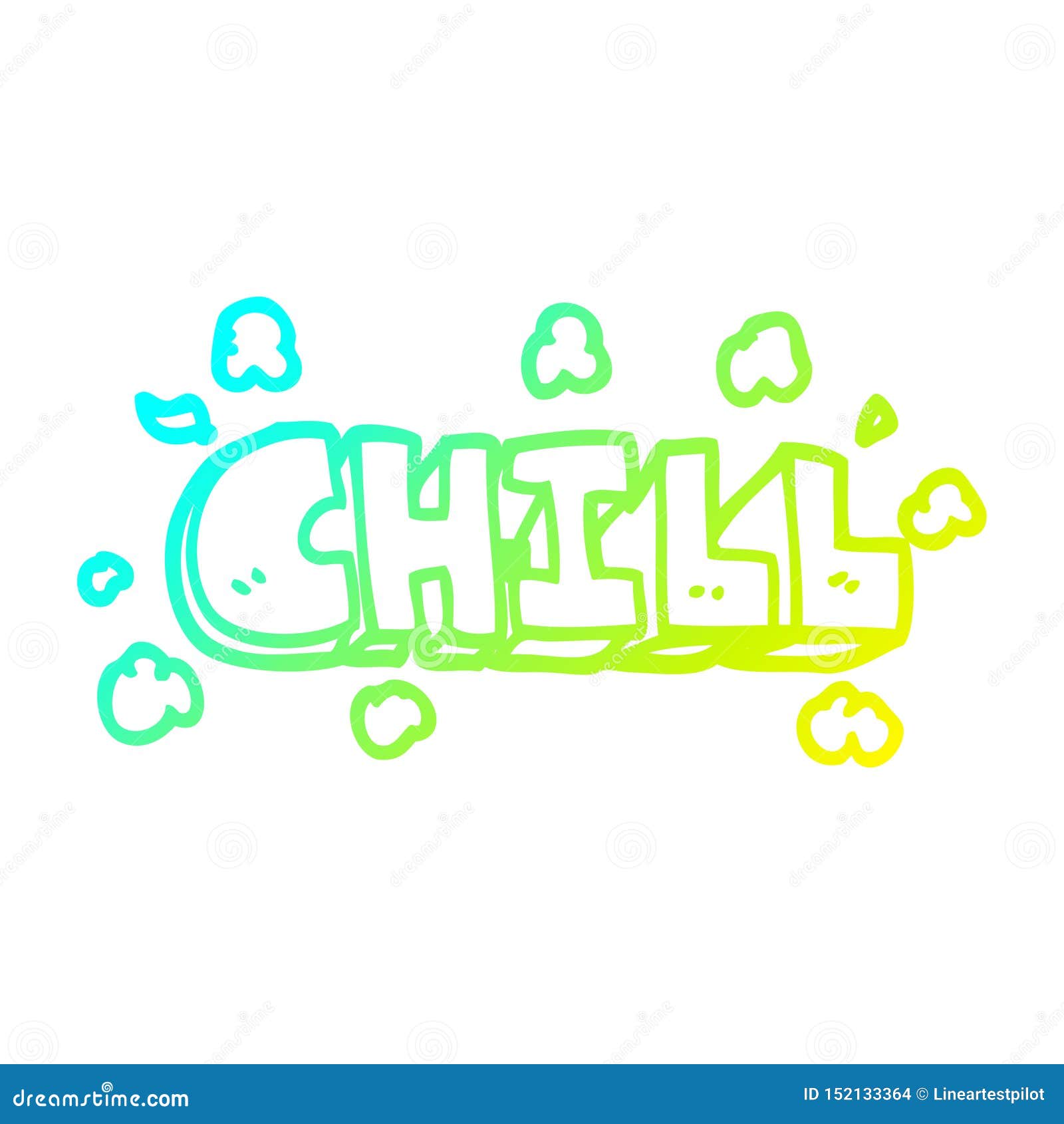 A Creative Cold Gradient Line Drawing Cartoon Chill Symbol Stock Vector ...