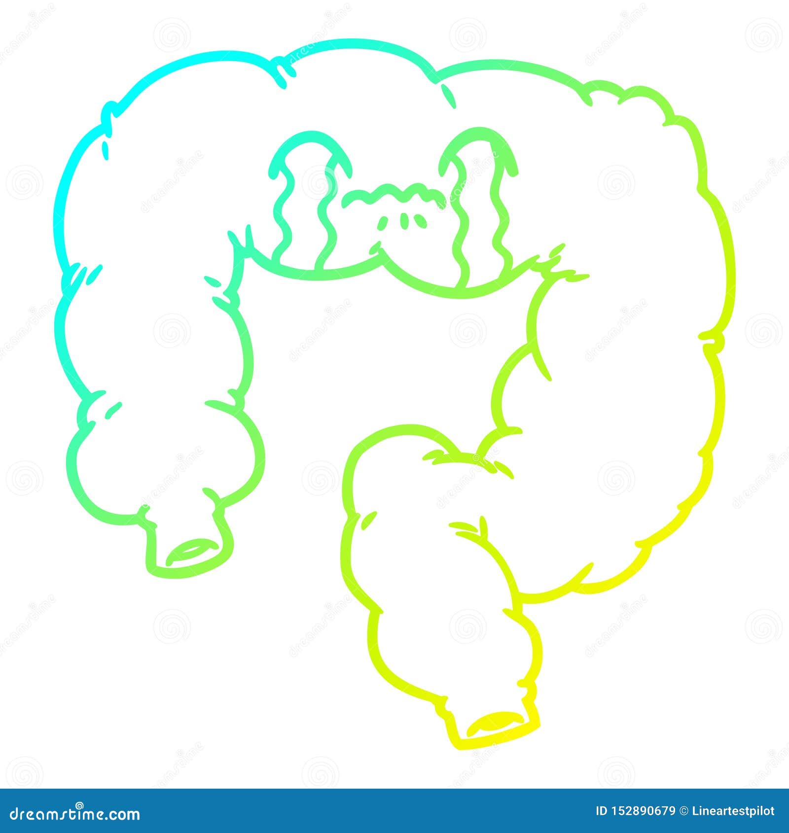 A Creative Cold Gradient Line Drawing Cartoon Colon Stock Vector ...