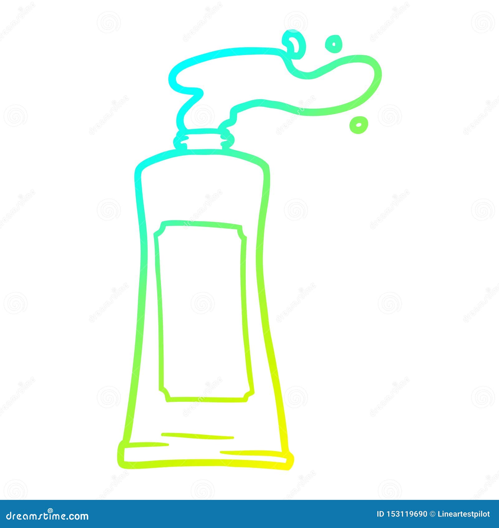 A Creative Cold Gradient Line Drawing Cartoon Cream in Tube Stock ...