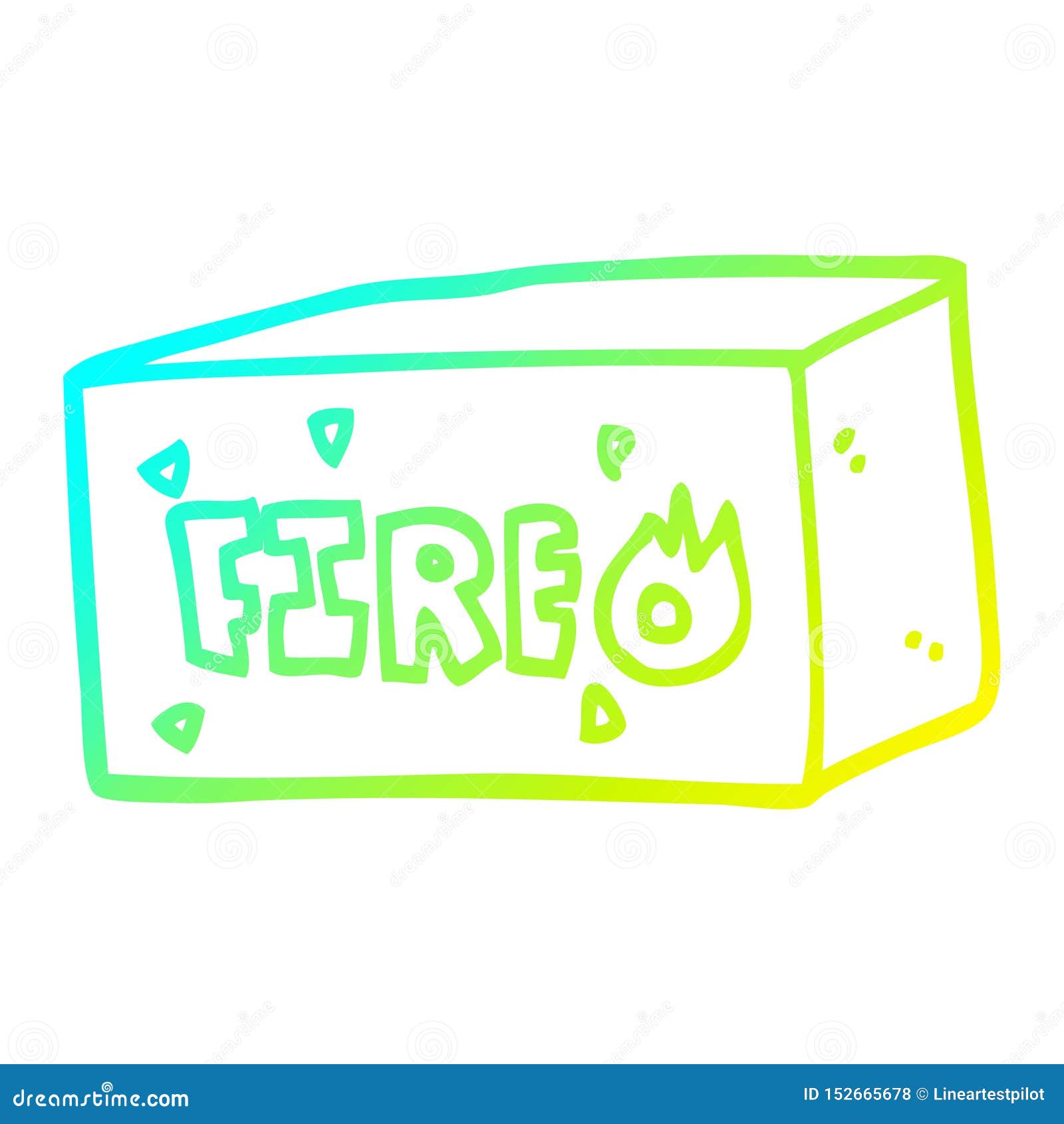 A Creative Cold Gradient Line Drawing Cartoon Emergency Fire Sign Stock ...