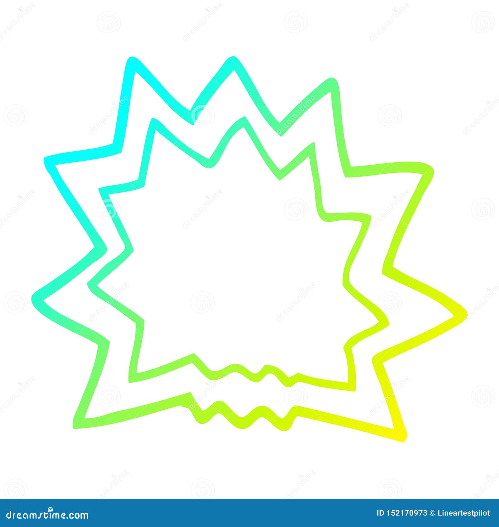 Explosion Bang Pop Spark Cartoon Cold Line Gradient Spectrum Doodle ...