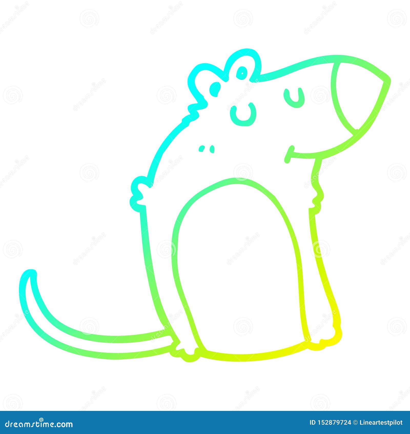 A Creative Cold Gradient Line Drawing Cartoon Fat Rat Stock Vector ...