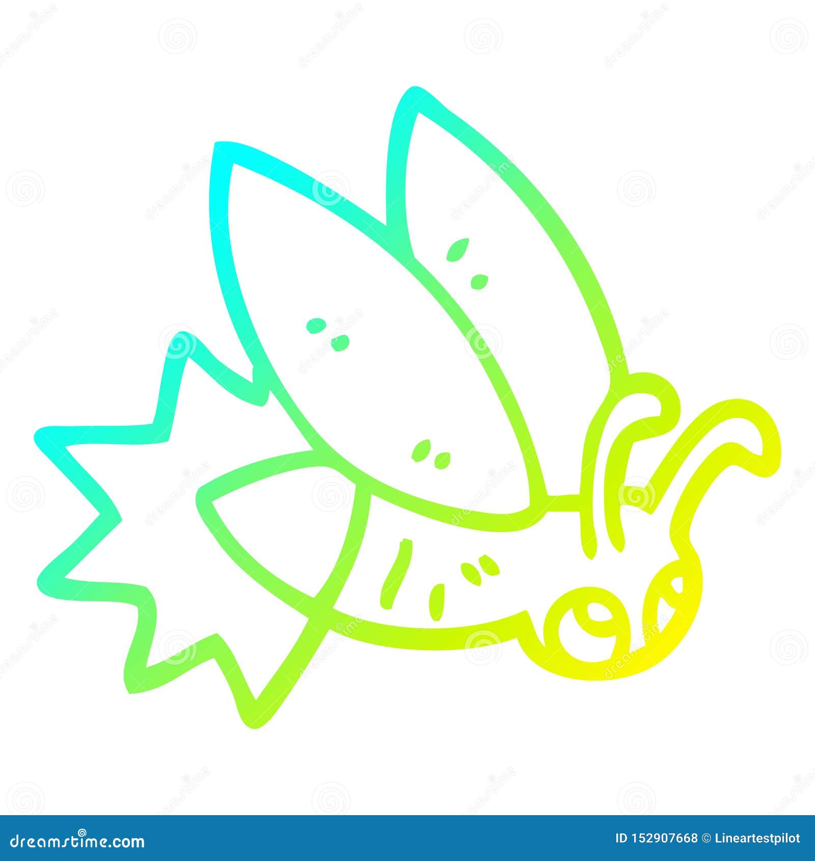 A Creative Cold Gradient Line Drawing Cartoon Firefly Stock Vector ...