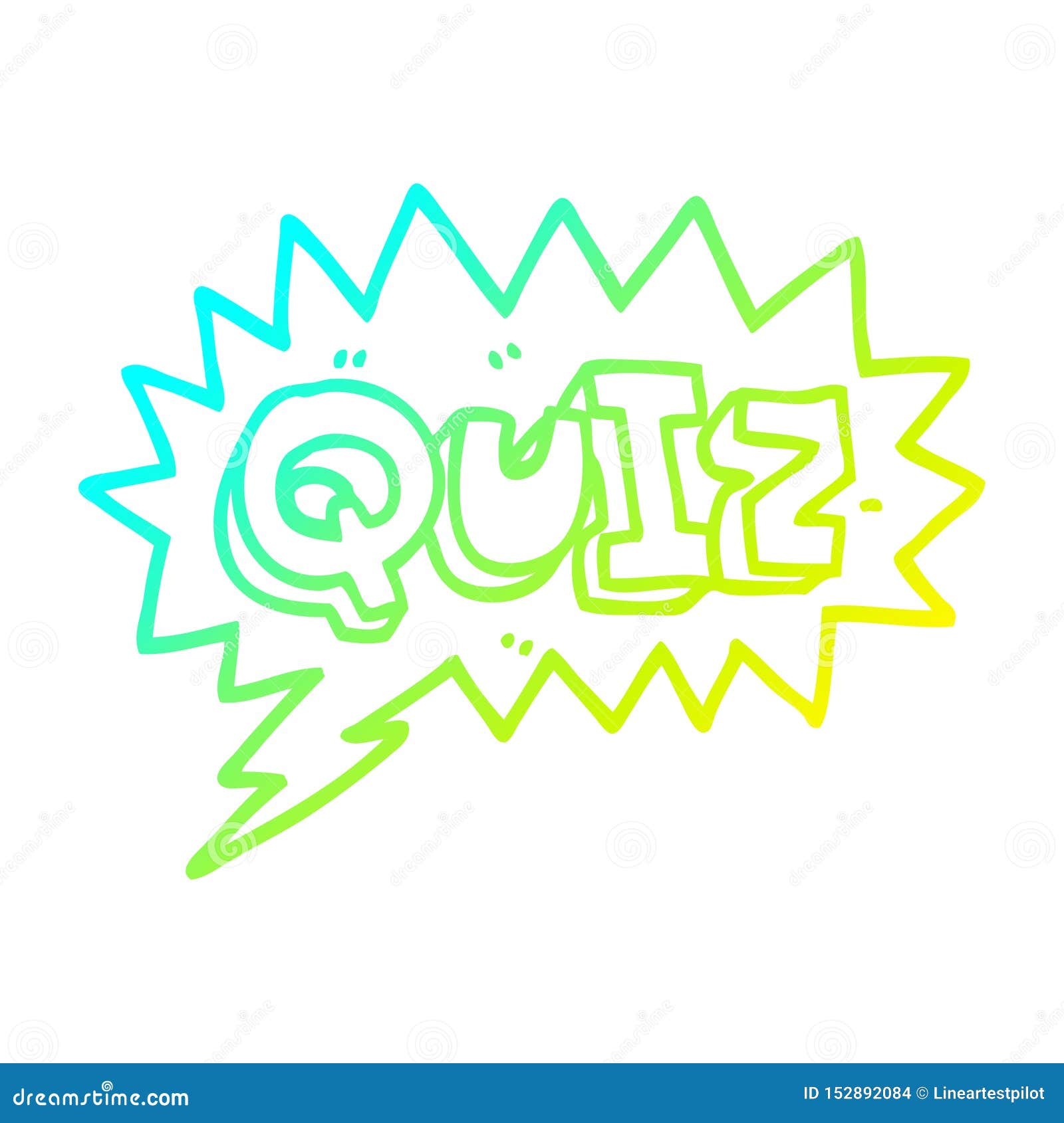 A Creative Cold Gradient Line Drawing Cartoon Font Quiz Stock Vector ...