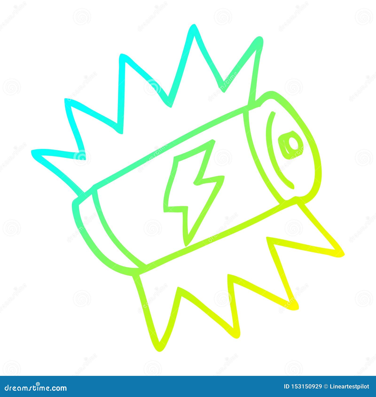 A Creative Cold Gradient Line Drawing Cartoon Fully Charged Battery ...