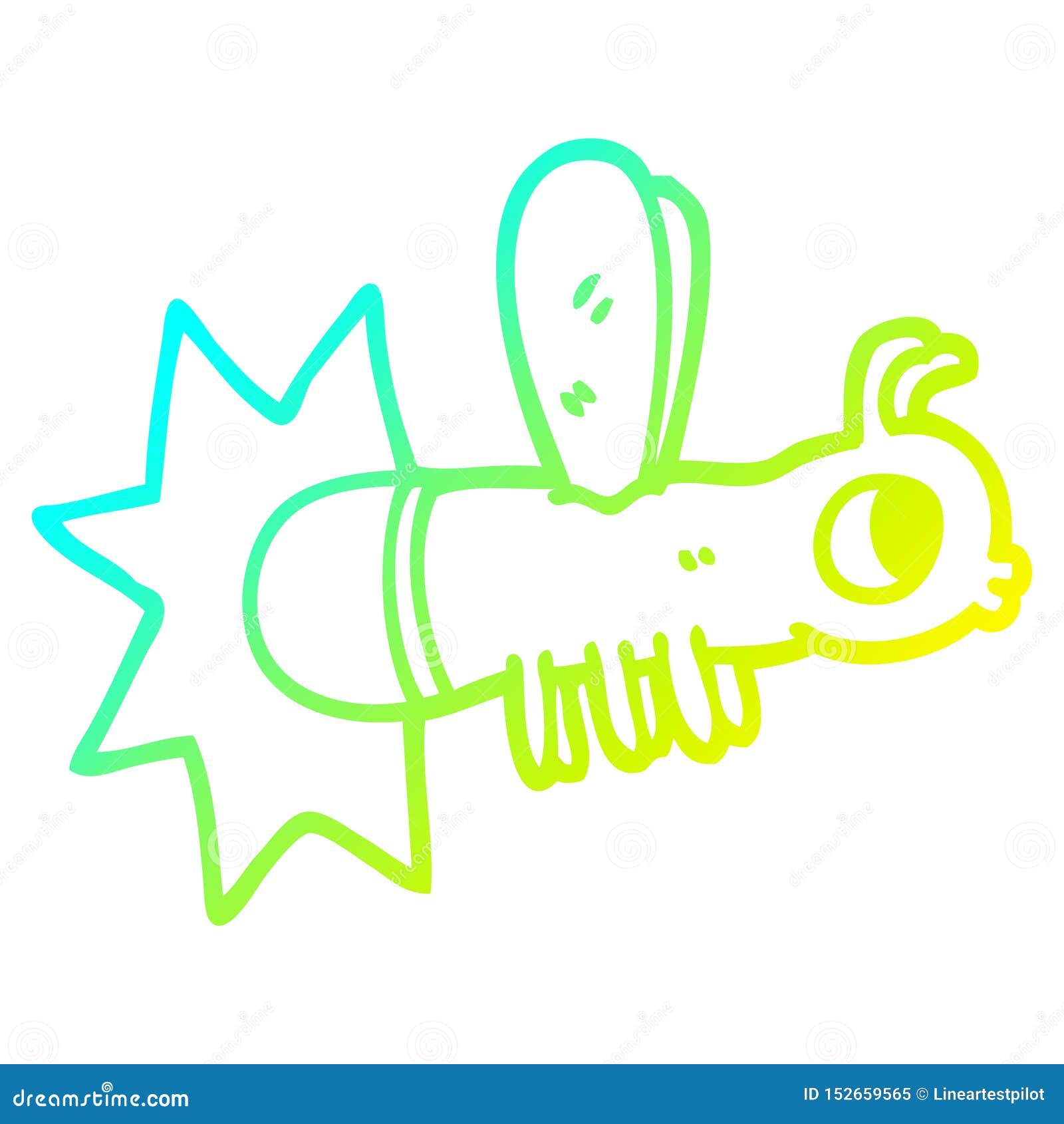 A Creative Cold Gradient Line Drawing Cartoon Glow Bug Stock Vector ...