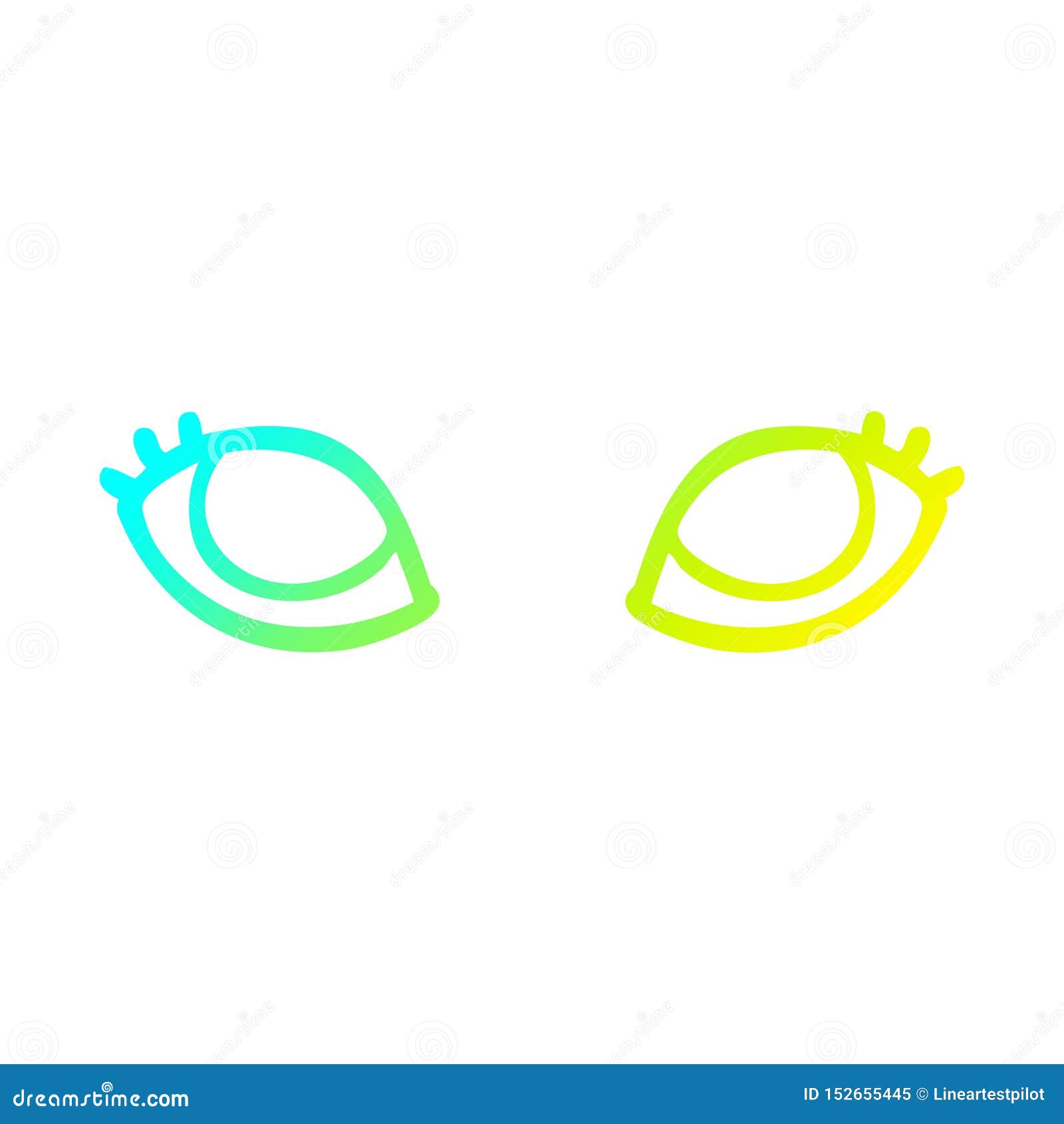 A Creative Cold Gradient Line Drawing Cartoon Grey Eyes Stock Vector ...