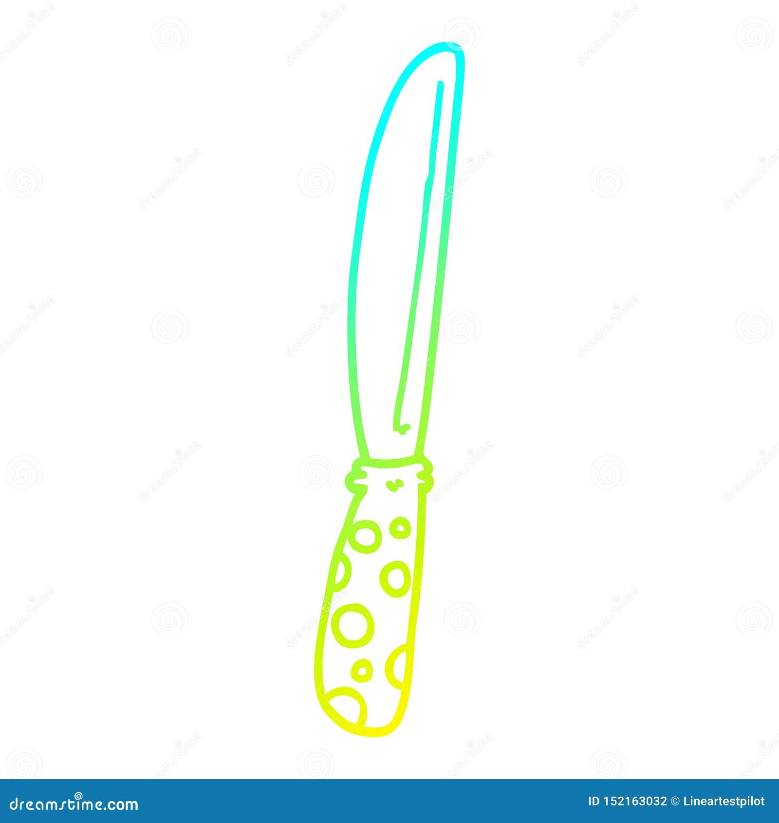 A Creative Cold Gradient Line Drawing Cartoon Knife Stock Vector ...