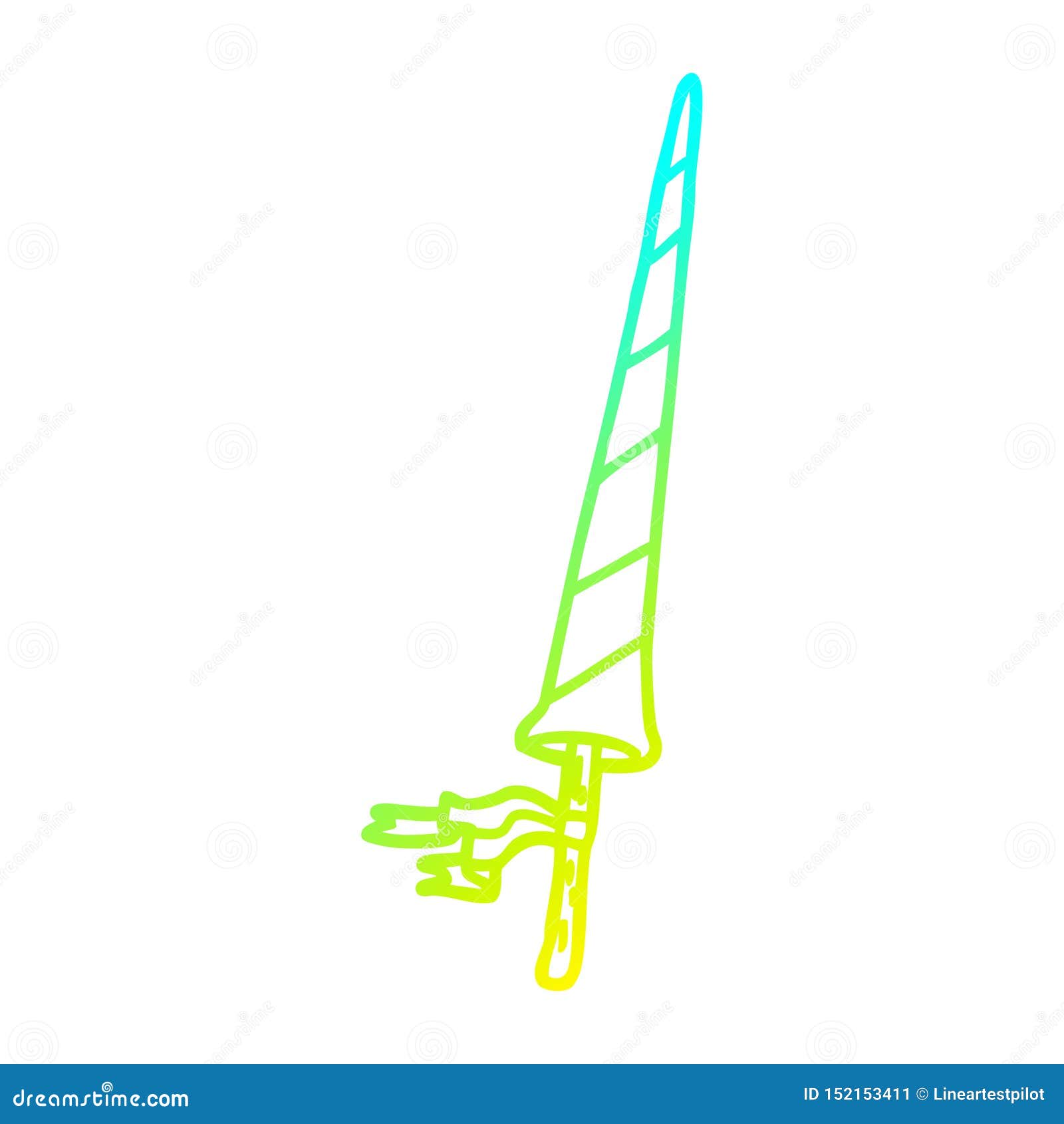A Creative Cold Gradient Line Drawing Cartoon Knights Lance Stock ...