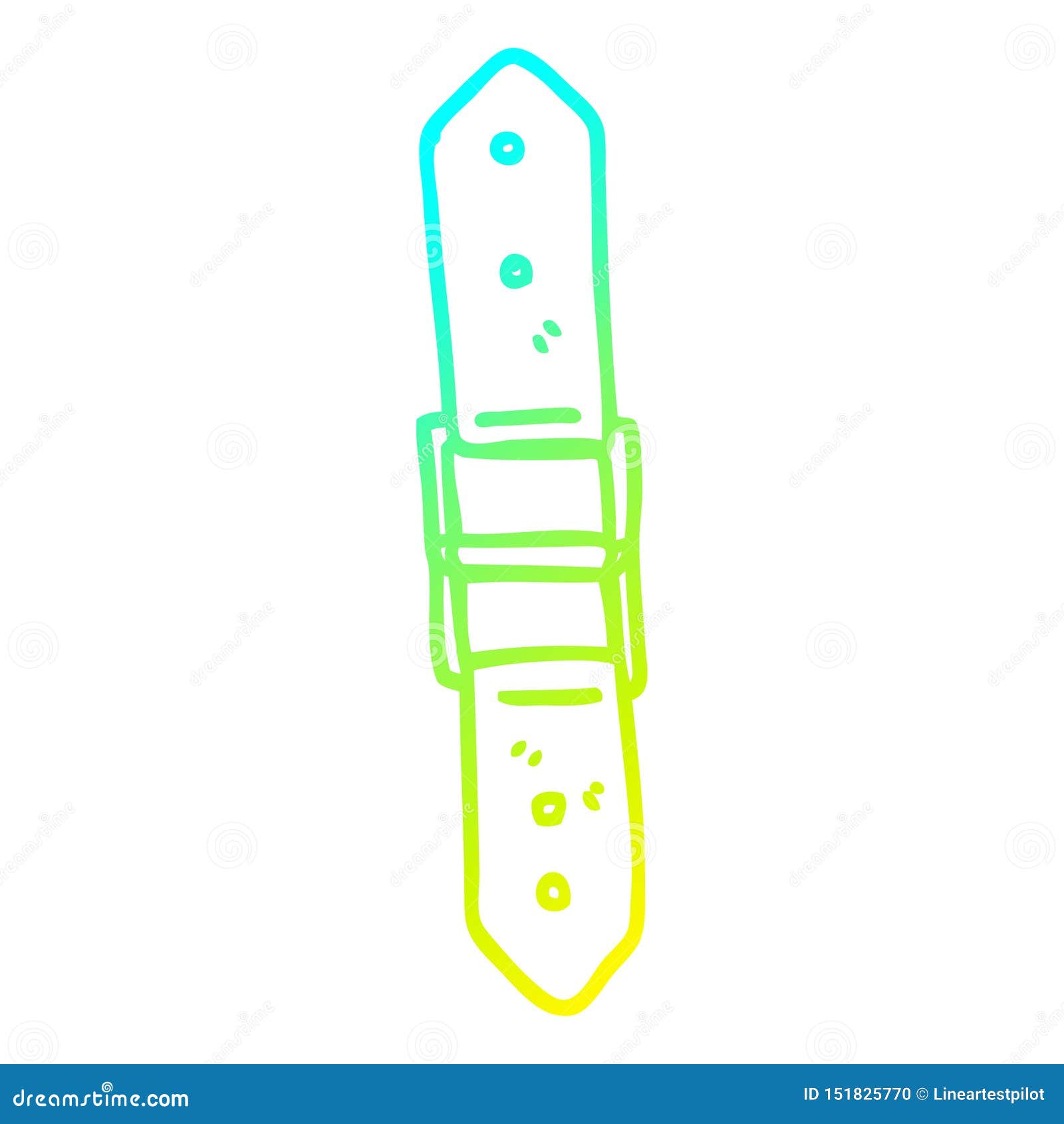 A Creative Cold Gradient Line Drawing Cartoon Leather Strap Stock ...