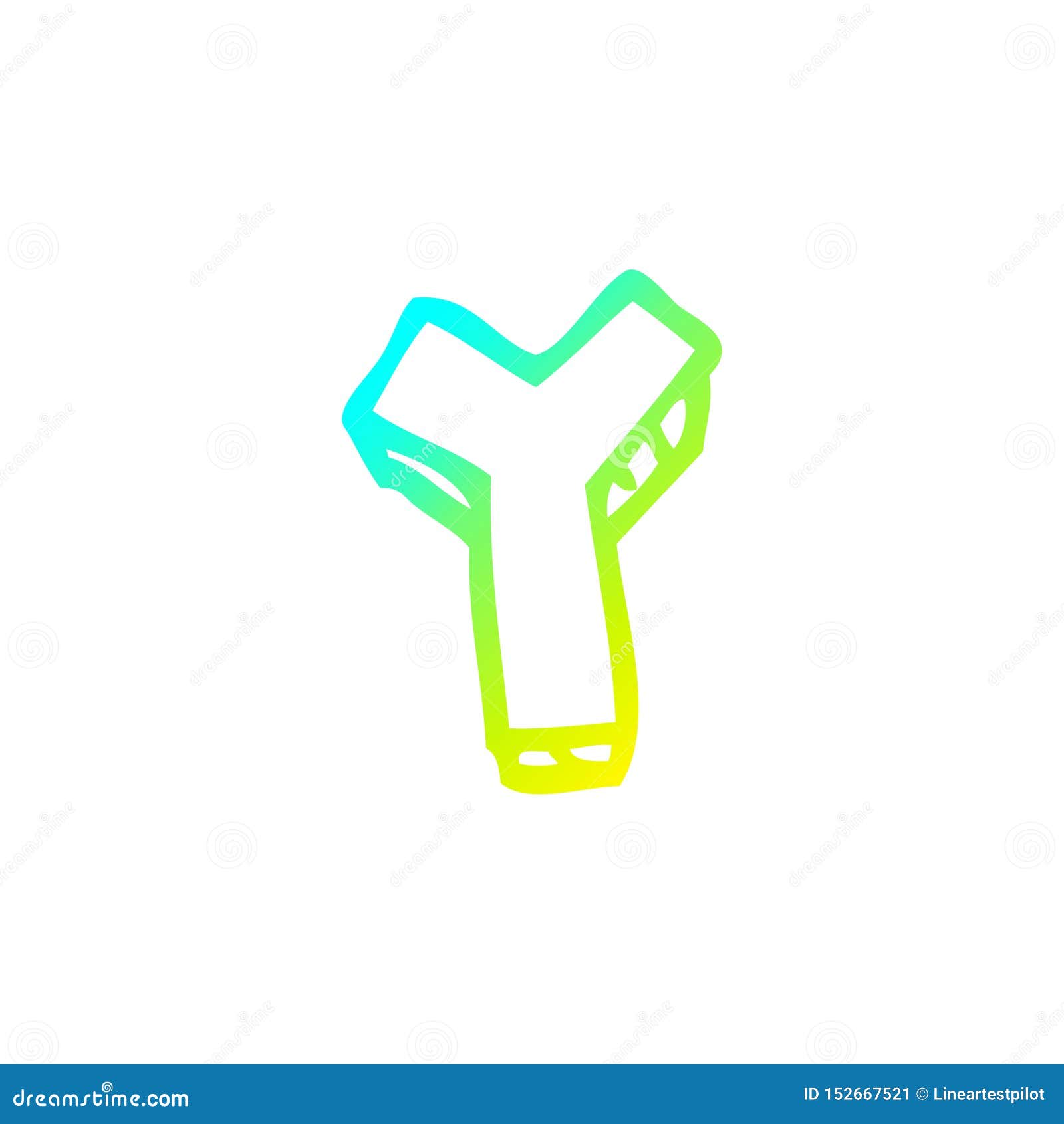 A Creative Cold Gradient Line Drawing Cartoon Letter Y Stock Vector ...
